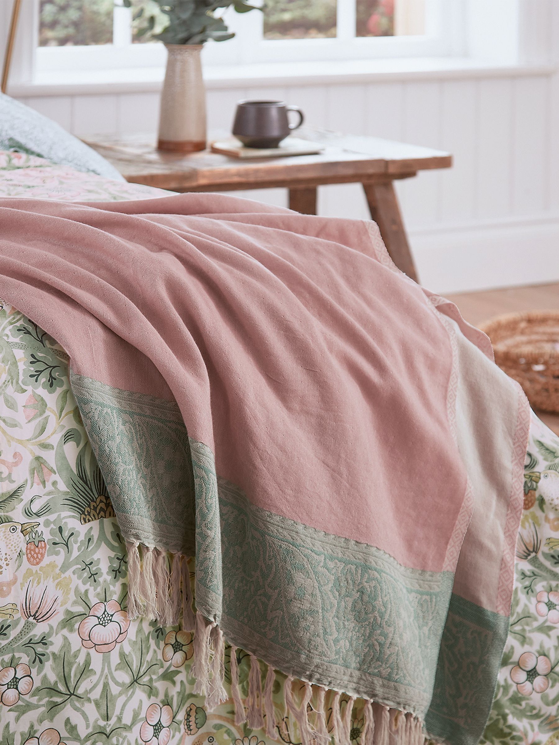 Buy Morris & Co Pink Strawberry Thief/Severne Throw from the Next UK ...