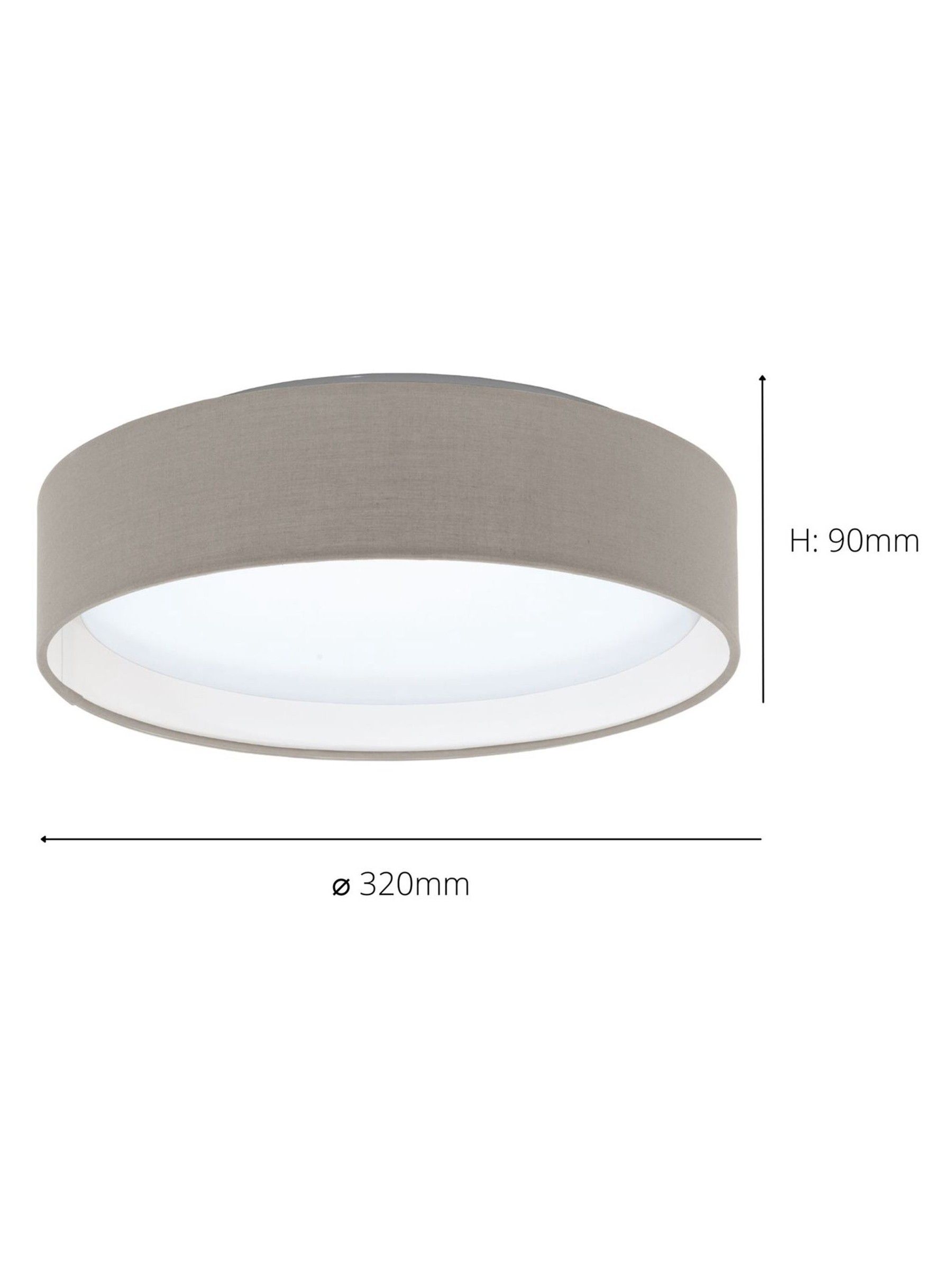 Buy Eglo Mink Brown Taupe Pasteri 1 Light Fabric Ceiling Light from the ...