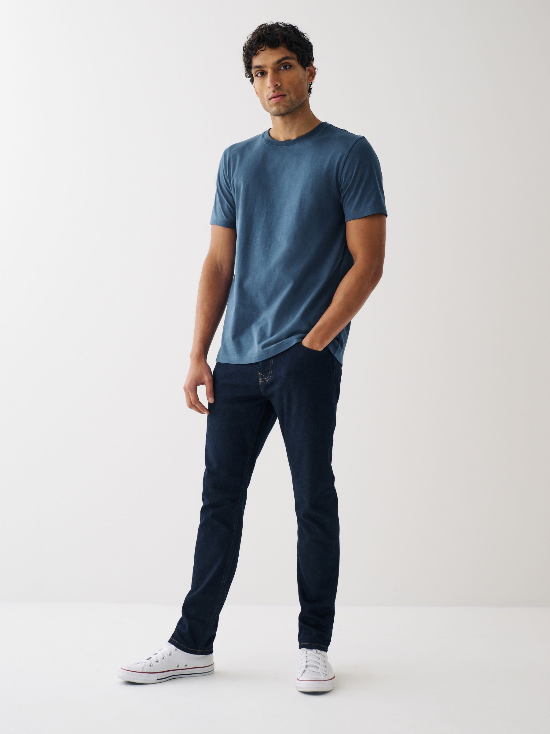 Buy Black/Slate/Grey Marl/White/Navy/Blue Regular Fit Essential Cotton ...