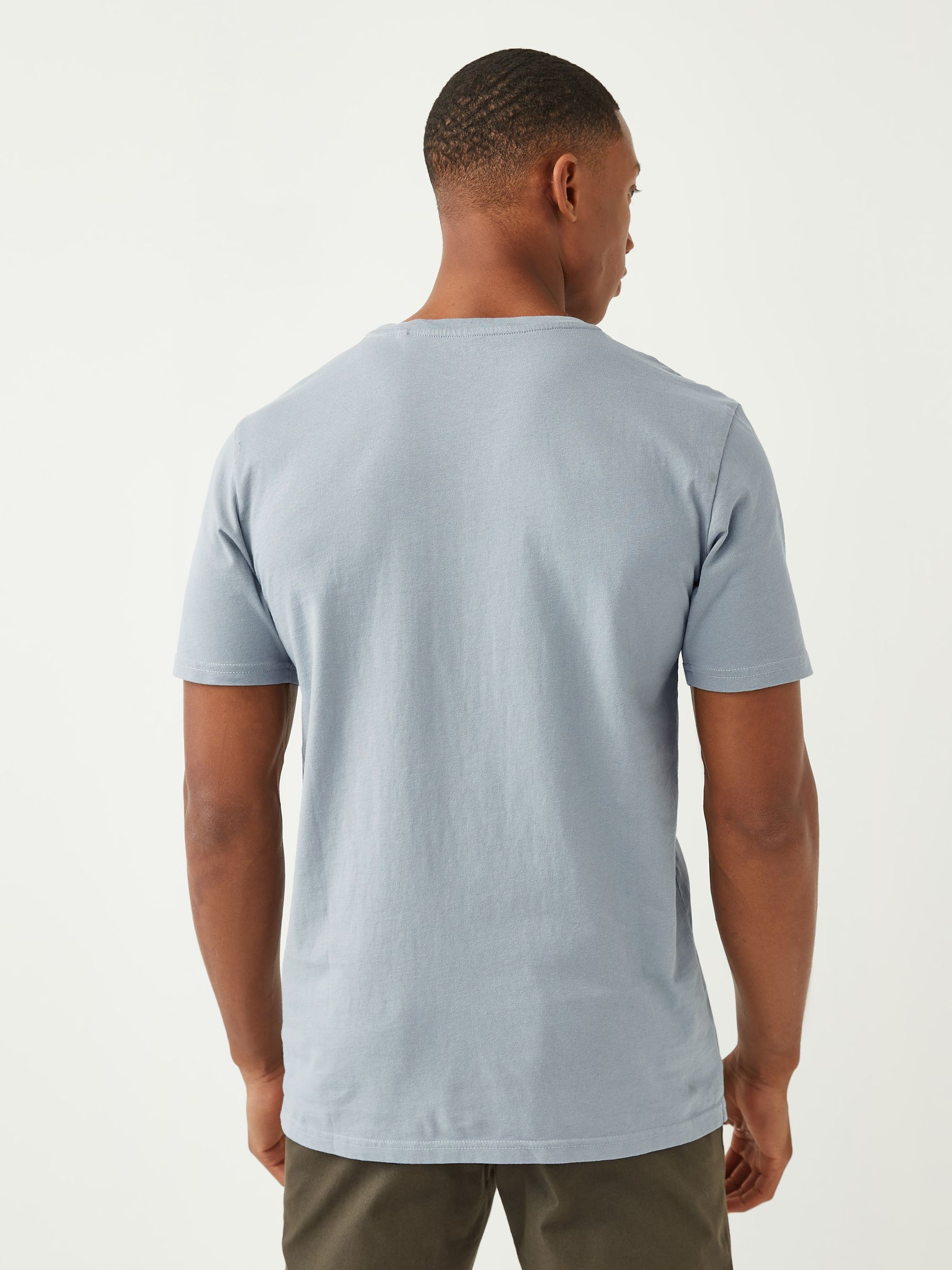 Buy Grey Silver Slim Fit Essential Crew Neck Cotton T-Shirt from the ...