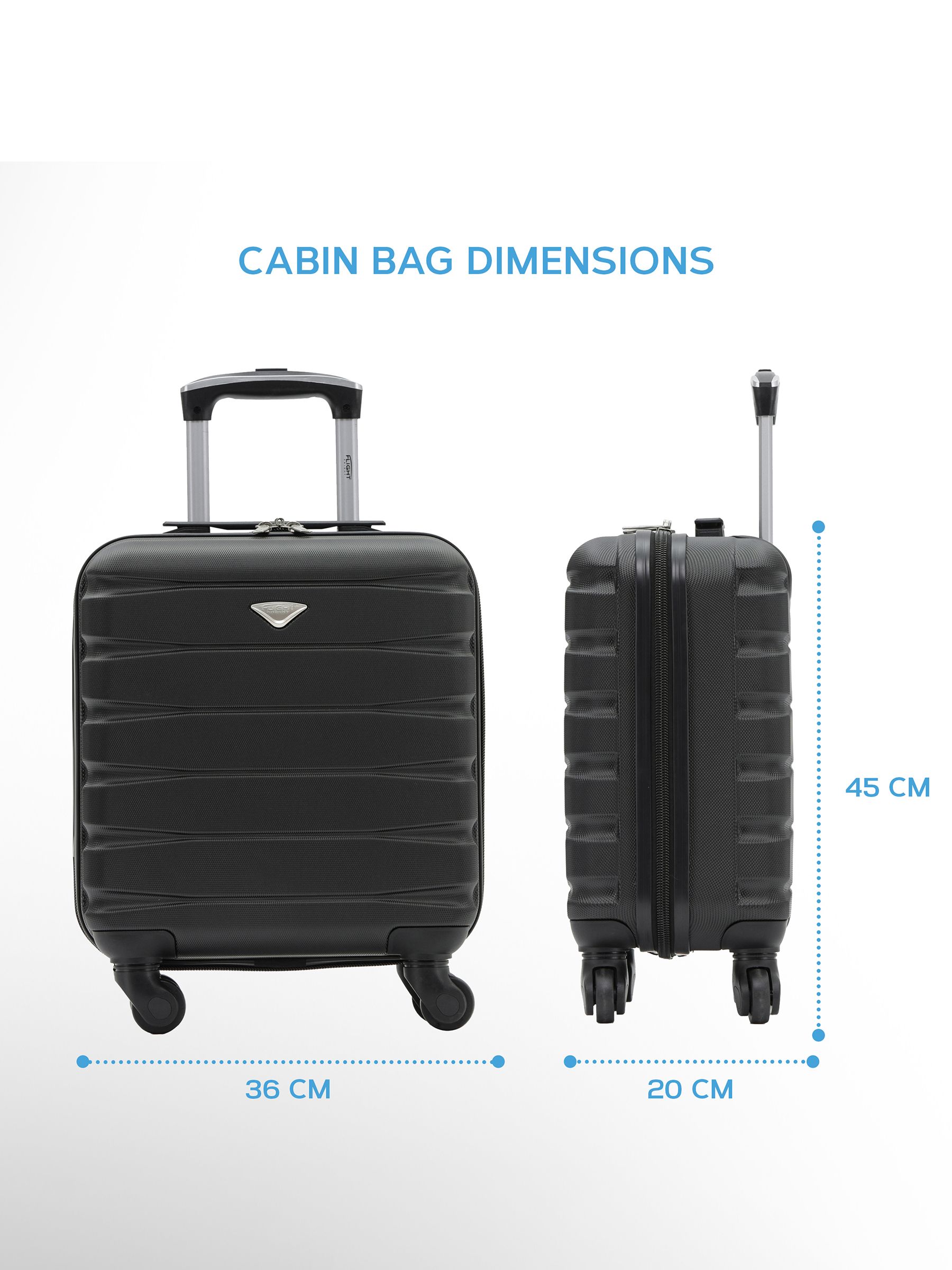 Buy Flight Knight Black + Burgundy EasyJet Underseat 45x36x20cm 4 Wheel ...