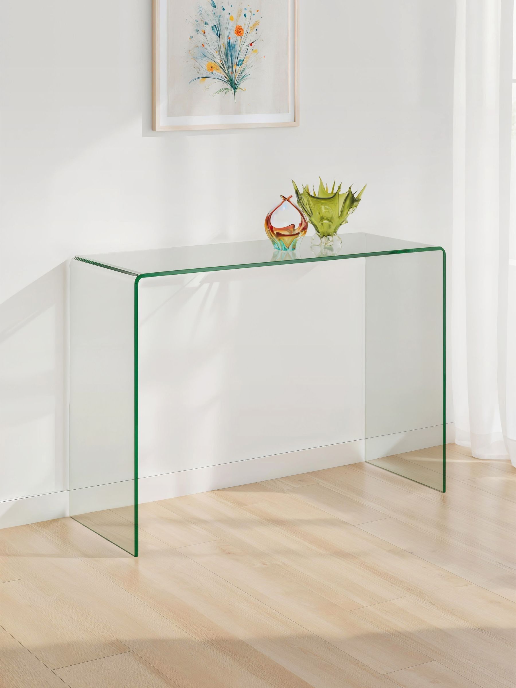 Buy Julian Bowen Clear Amalfi Tempered Glass Console Table from the ...