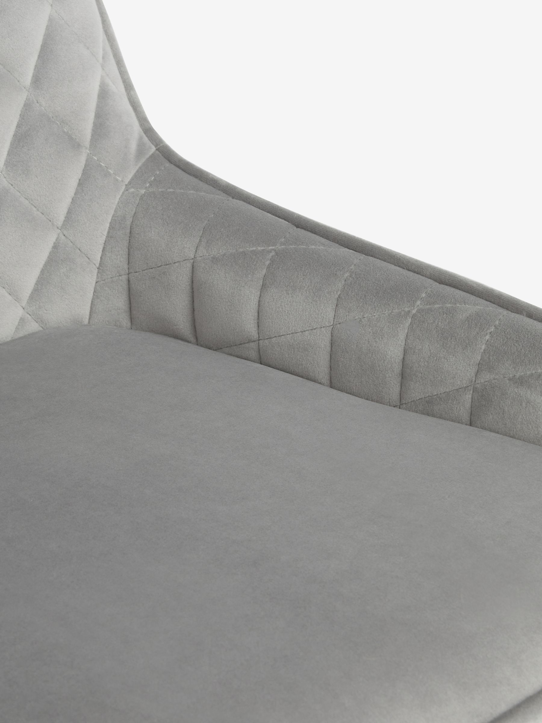 Buy Set of 2 Soft Velvet Mid Grey Black Hamilton Black Leg Quilted ...