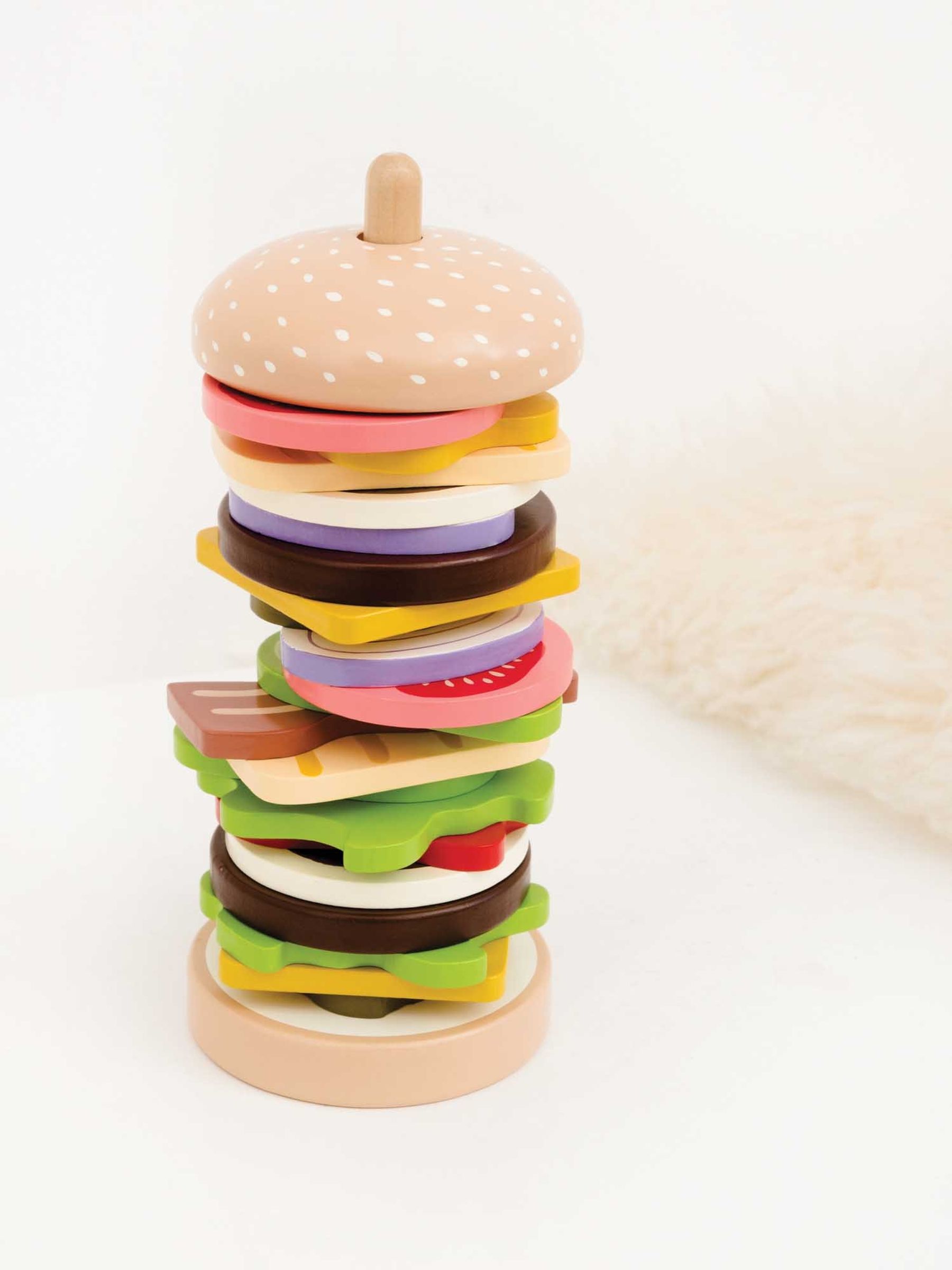 Buy JoJo Maman Bébé Wooden Burger Stacking Toy from the Next UK online shop