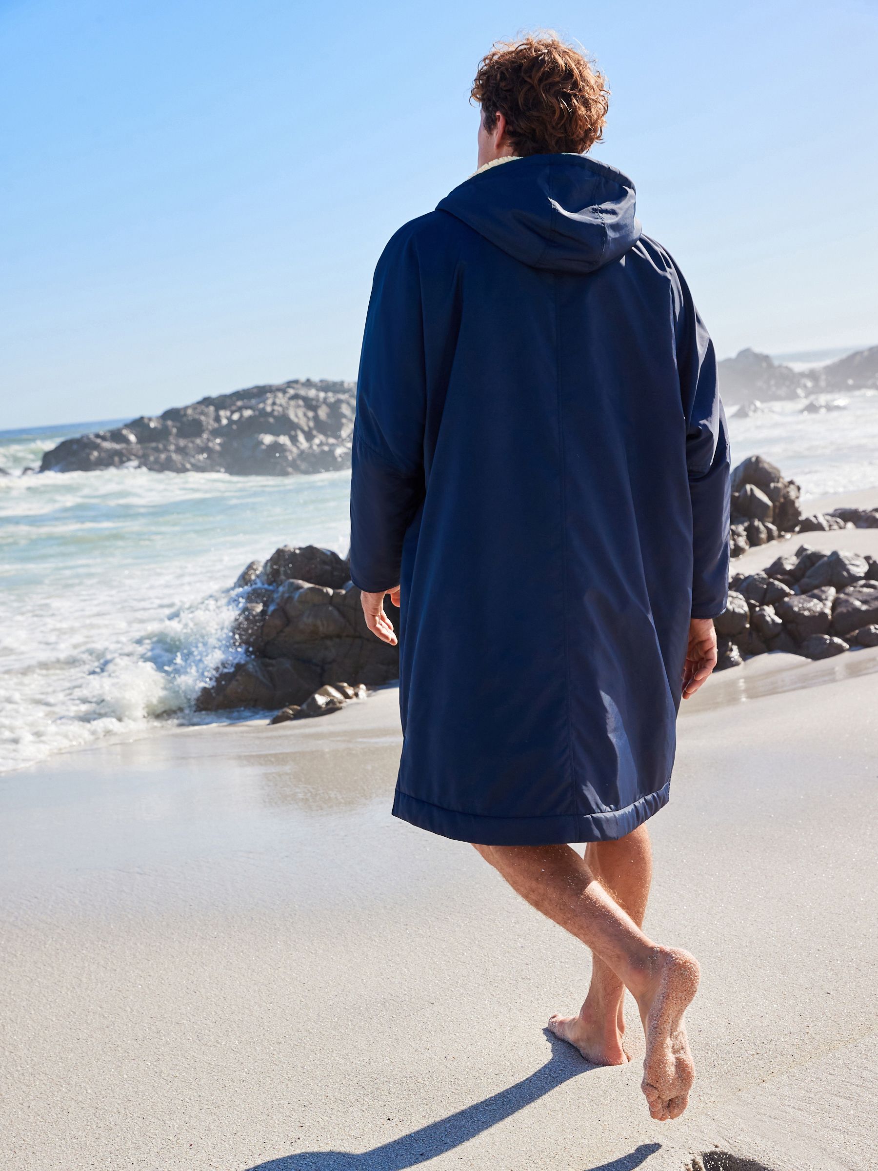 Buy Navy Blue Active Swim Changing Robe Lightweight Jacket from the ...