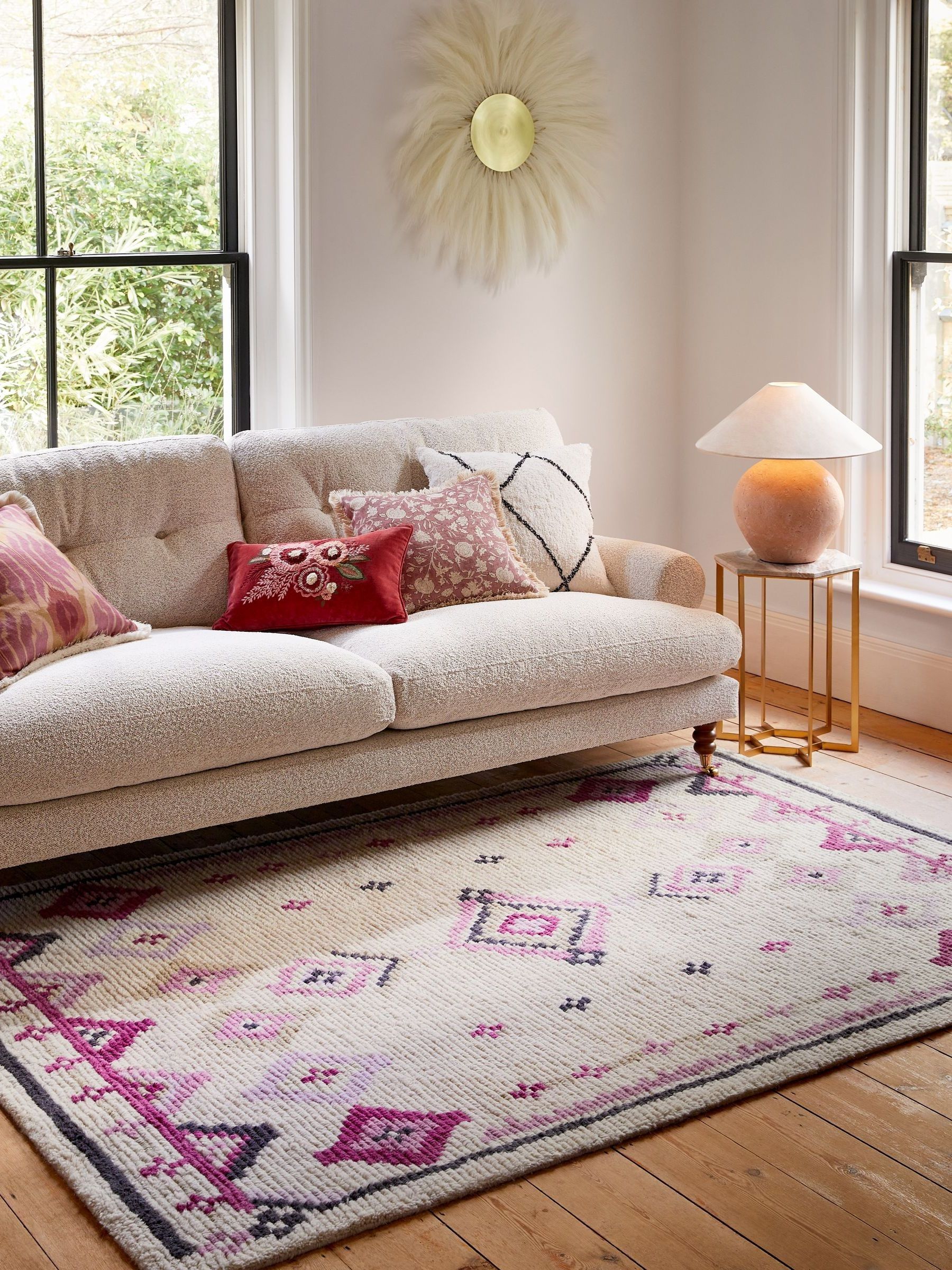 Buy Natural/Pink Jadia Berber Rug from the Next UK online shop