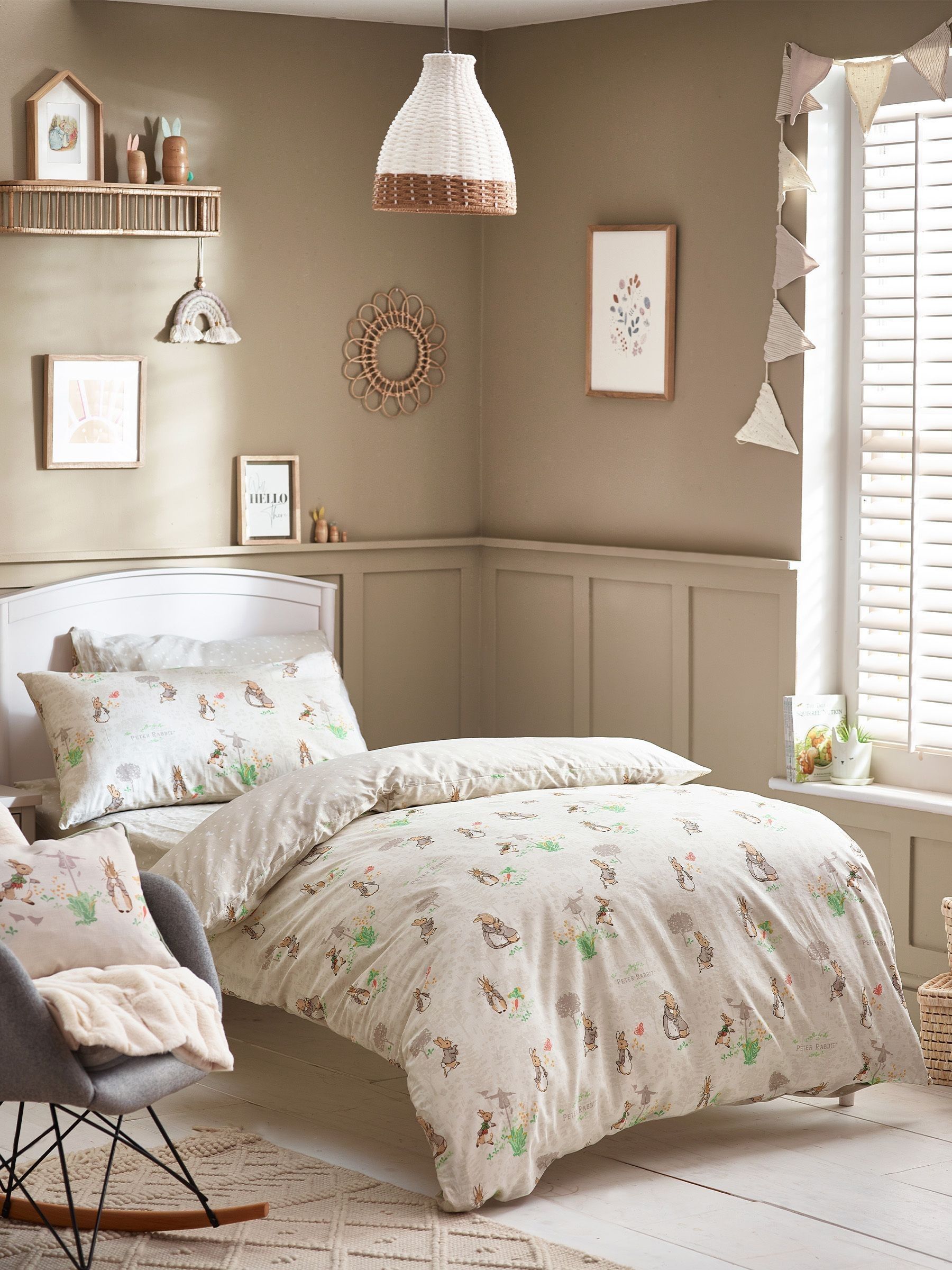 Buy Peter Rabbit™ Natural Classic Watercolour 100% Cotton Duvet Cover ...