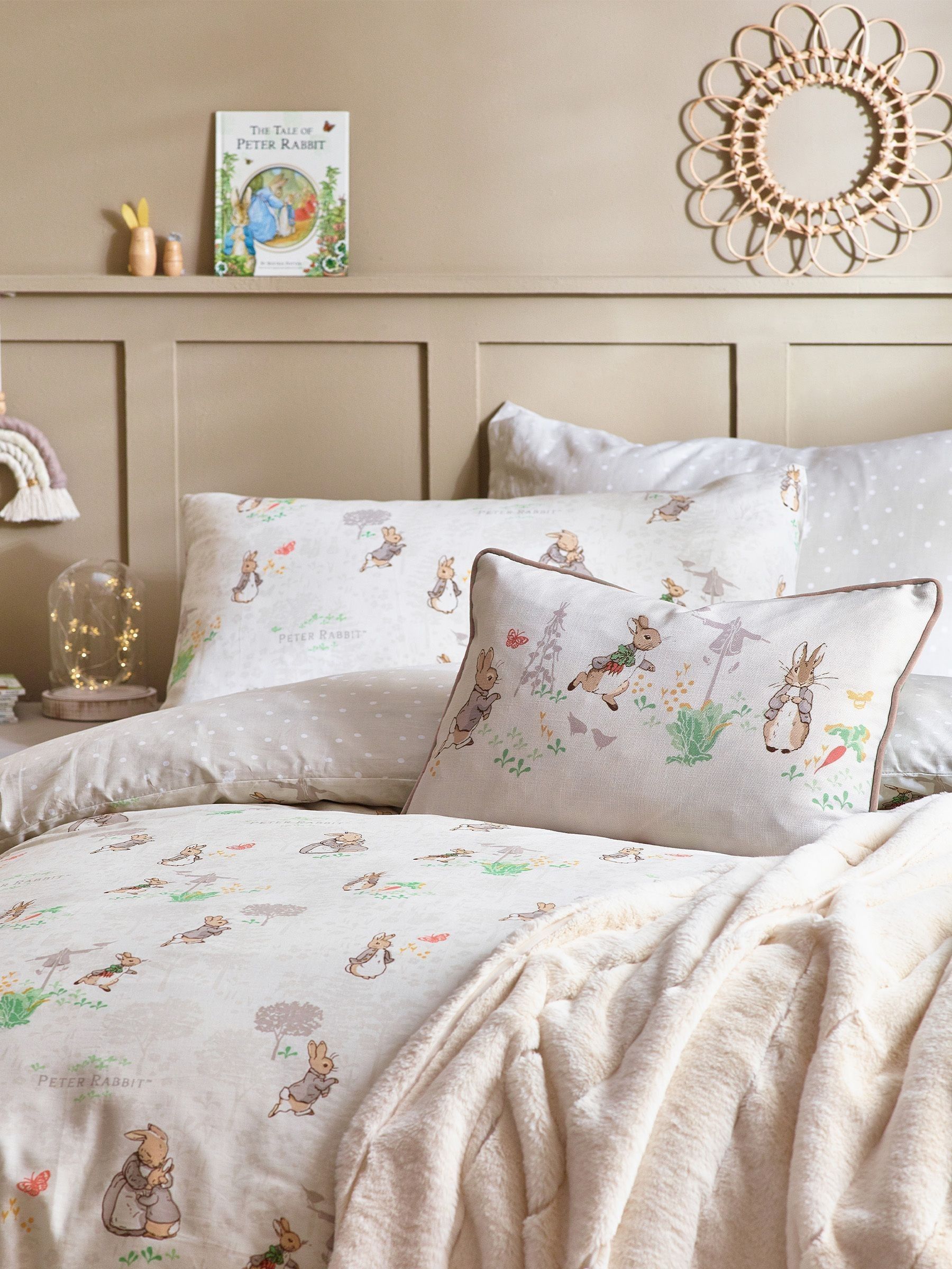 Buy Peter Rabbit™ Natural Classic Watercolour 100% Cotton Duvet Cover ...