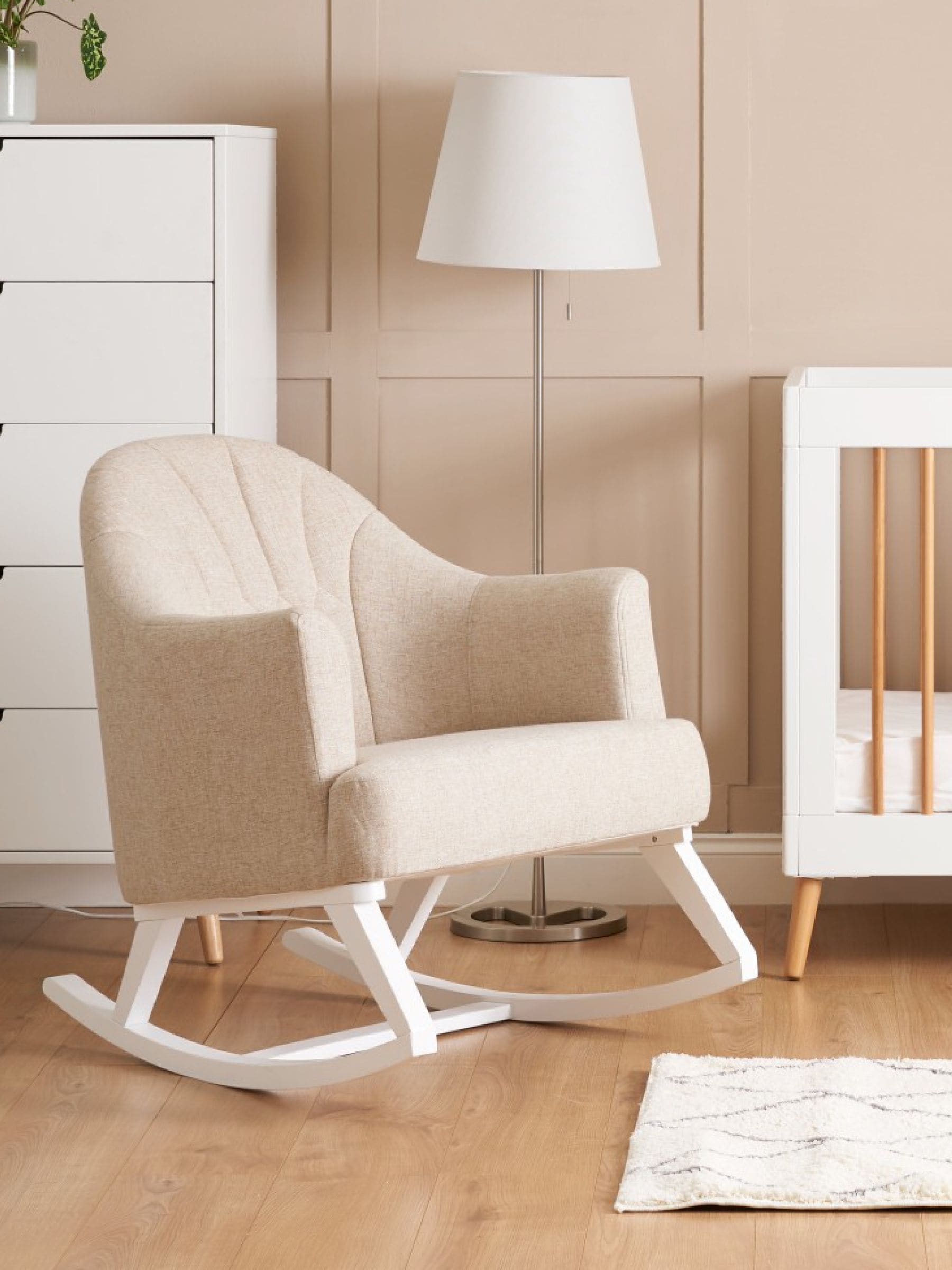 Obaby Natural Round Back Rocking Nursing Chair Laura Ashley