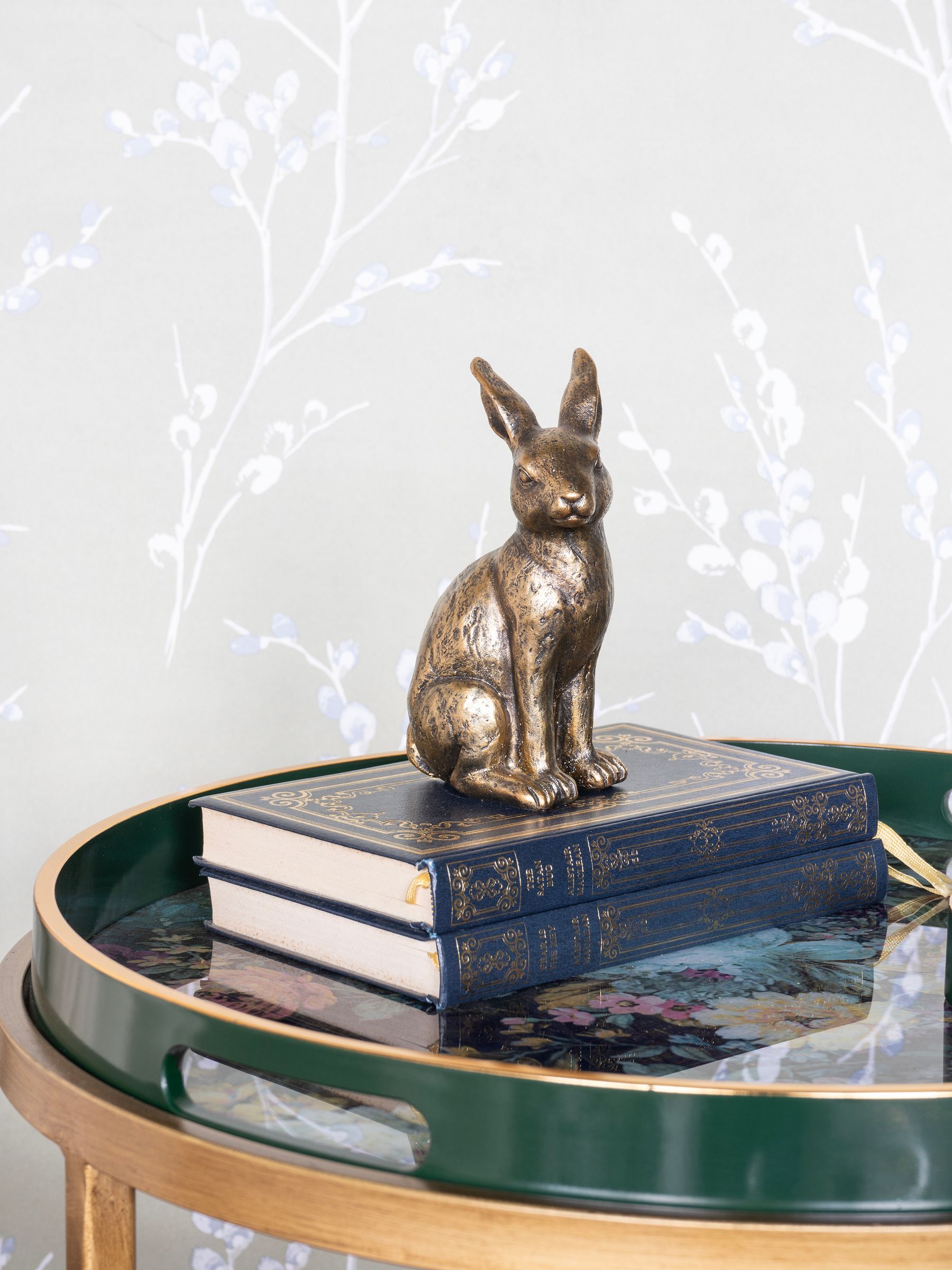 Buy Laura Ashley Gold Antiqued Sitting Hare Ornaments Sculpture from ...