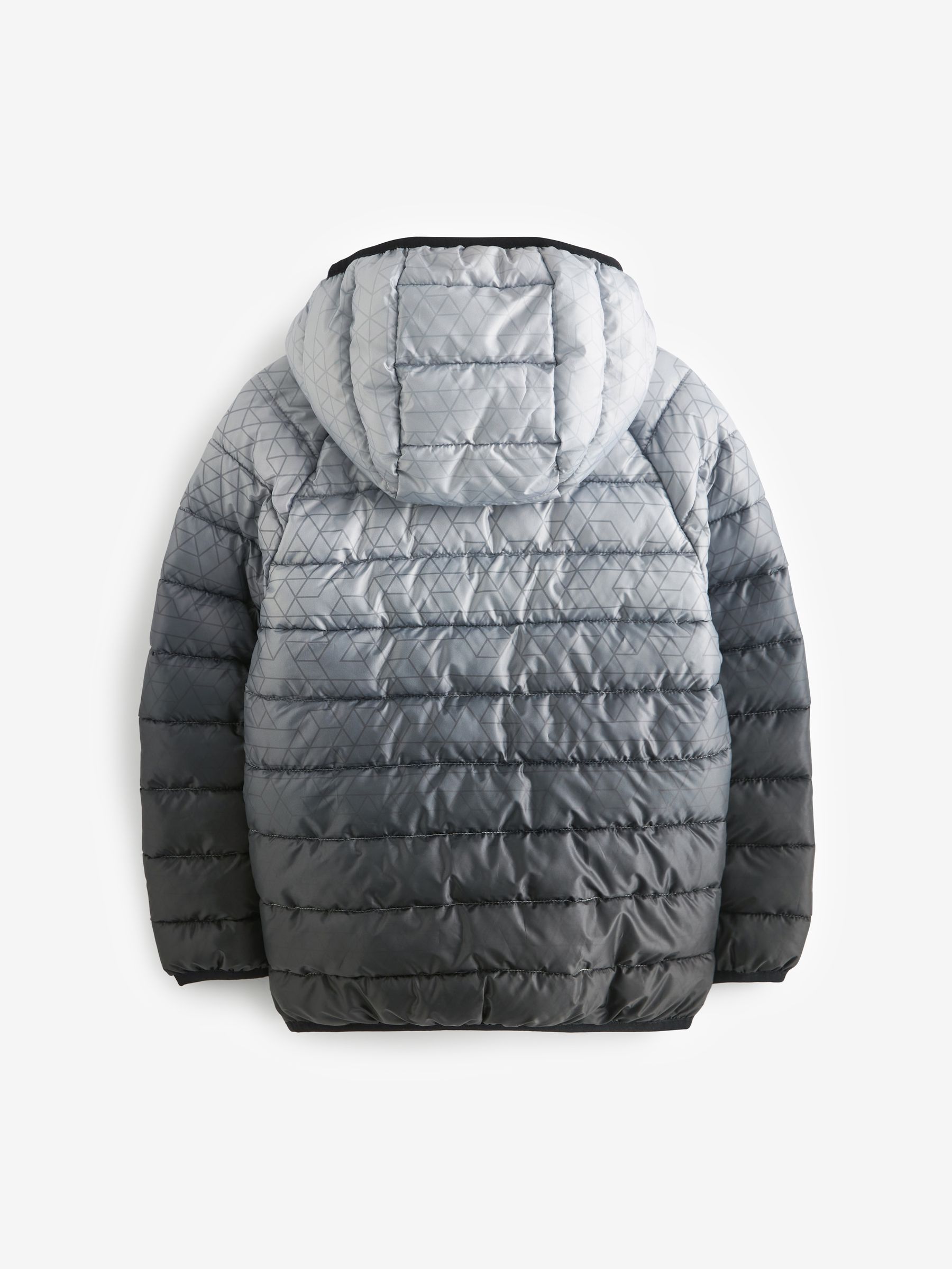 Buy Black/Grey Quilted Midweight Hooded Jacket (3-16yrs) from the Next ...