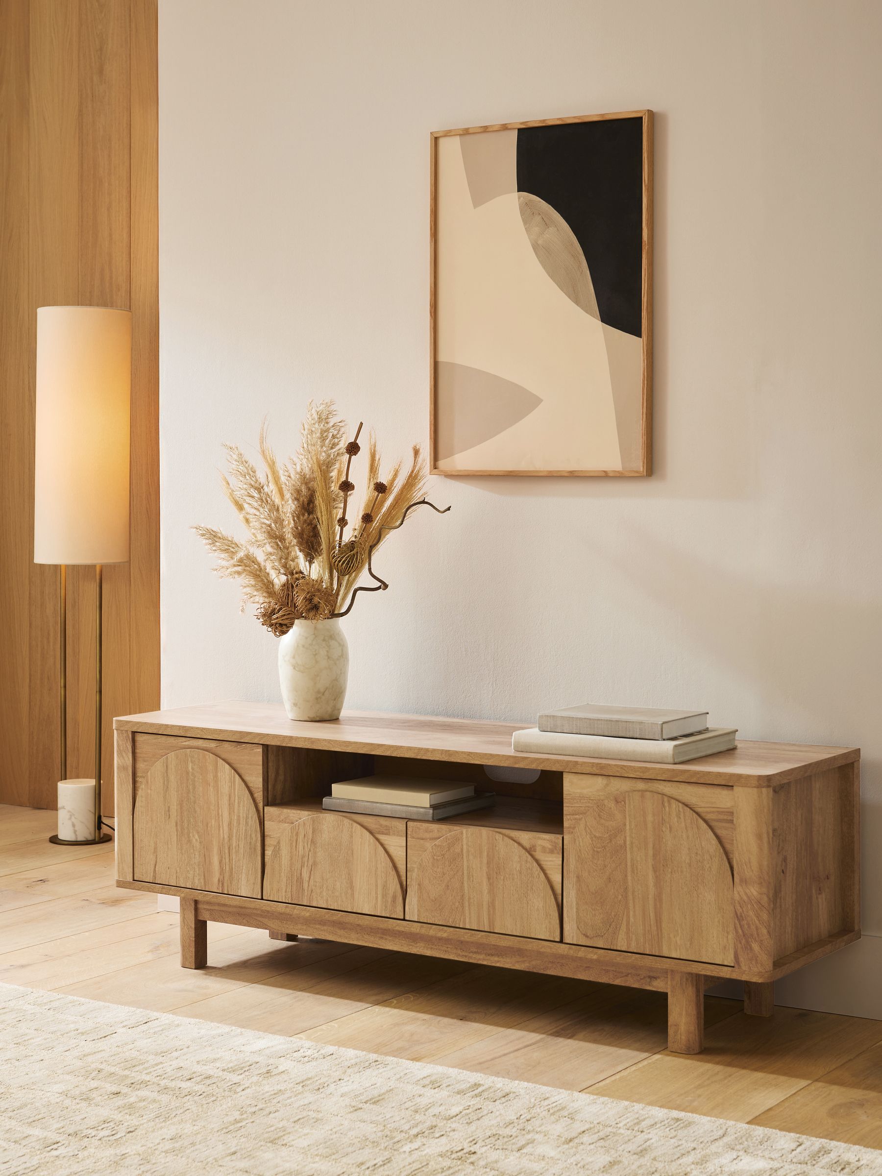Buy Mid Natural Arches Mango Up to 65 inch Wood Effect TV Unit from ...