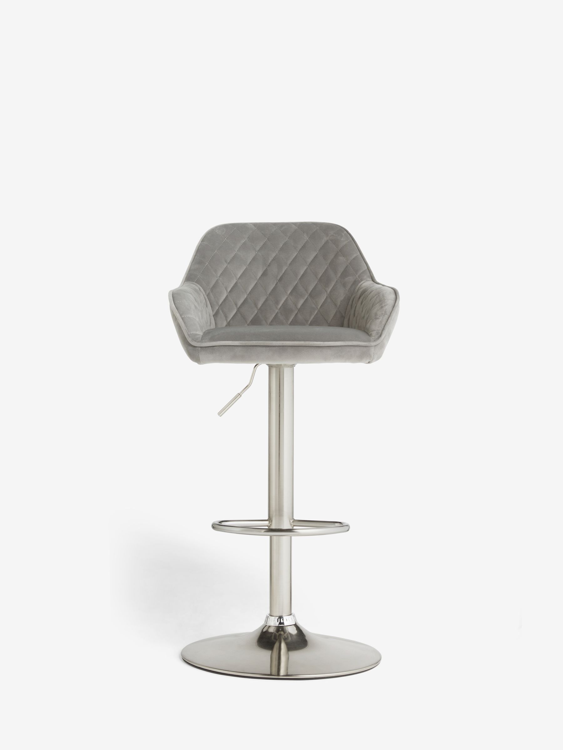 Buy Soft Velvet Mid Grey Hamilton Quilted Kitchen Bar Stool from the ...