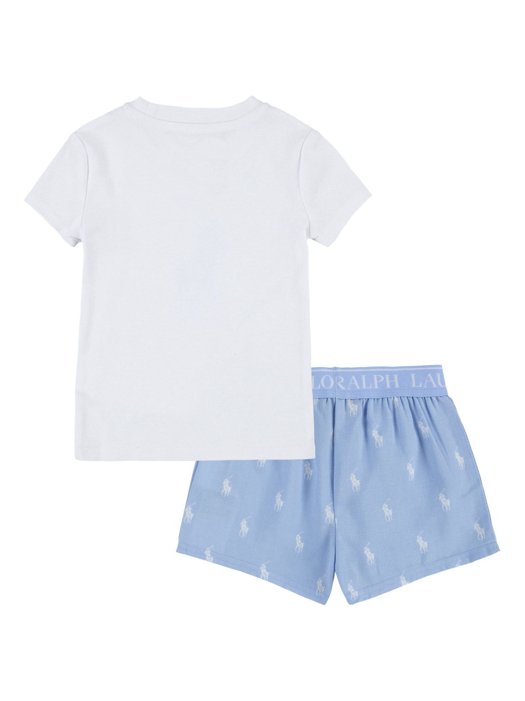 Buy Polo Ralph Lauren Blue Pony Logo T-Shirt And Shorts Pyjamas Set ...