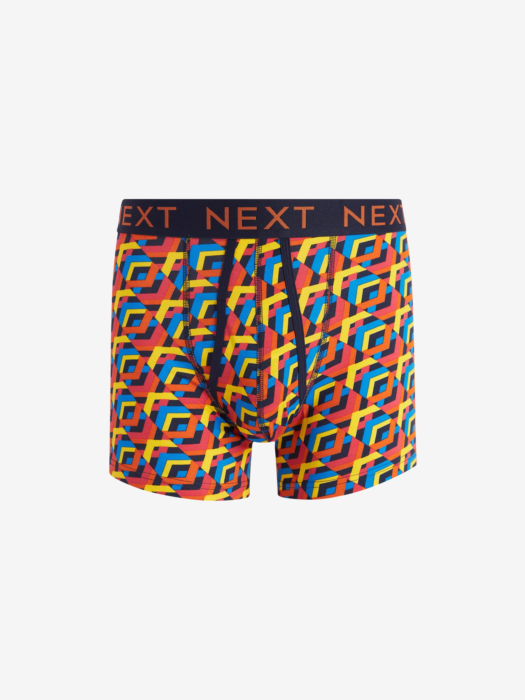 Buy Blue Neon Geometric A-Front Boxers from the Next UK online shop