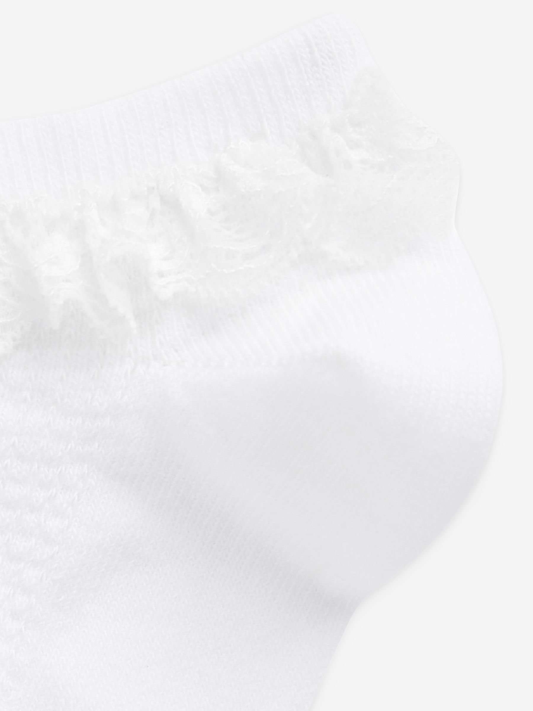 Buy White 5 Pack Cotton Rich Ruffle Trainer Socks from the Next UK ...