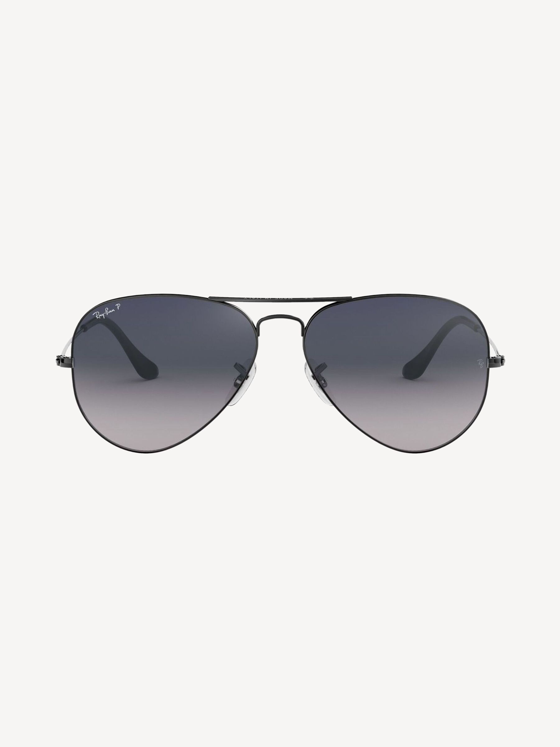 Buy Ray-Ban Gunmetal & Blue/Grey Gradient Lens Aviator Polarised Lens ...