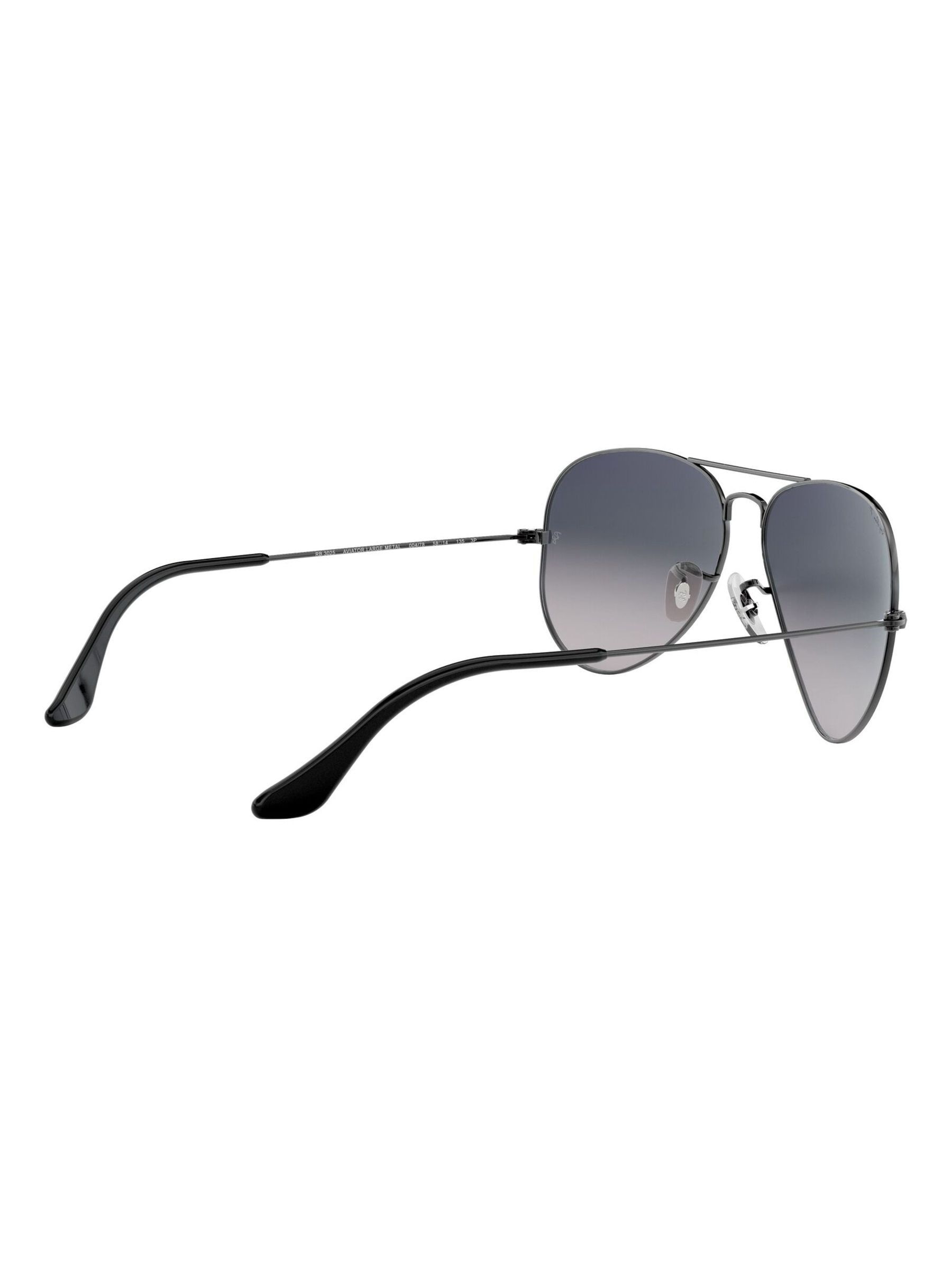 Buy Ray-Ban Gunmetal & Blue/Grey Gradient Lens Aviator Polarised Lens ...