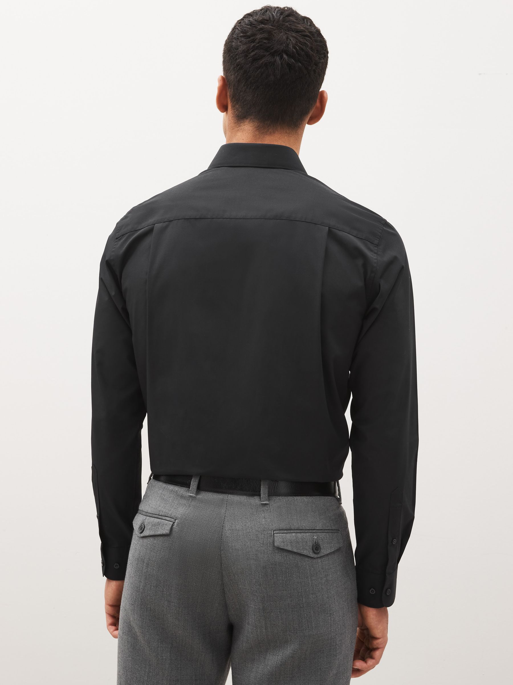 Buy Black Regular Fit Easy Care Single Cuff Smart Shirt from the Next ...