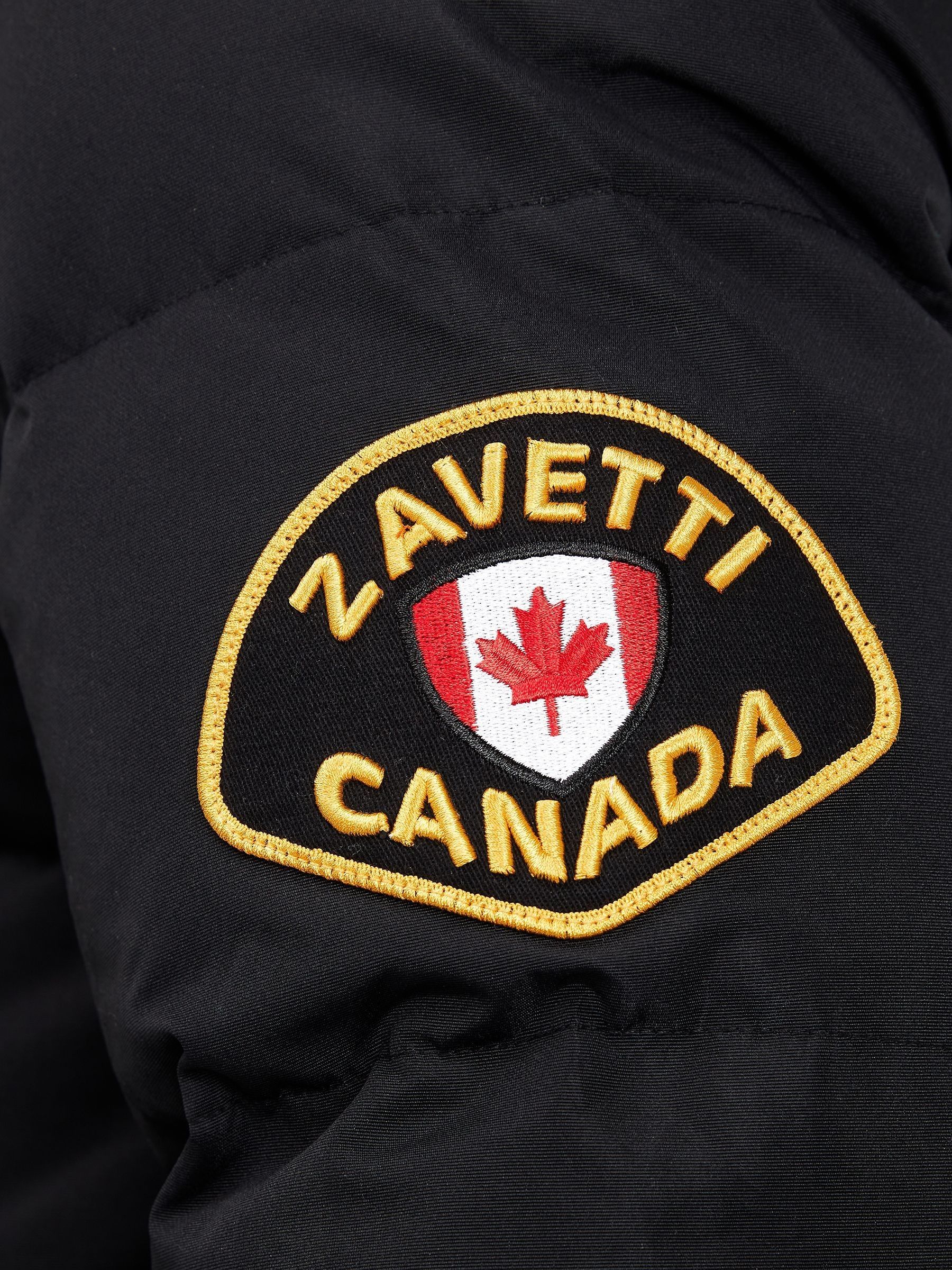 Buy Zavetti Canada Black Oshawa 2.0 Puffer Parka Jacket With Detachable ...