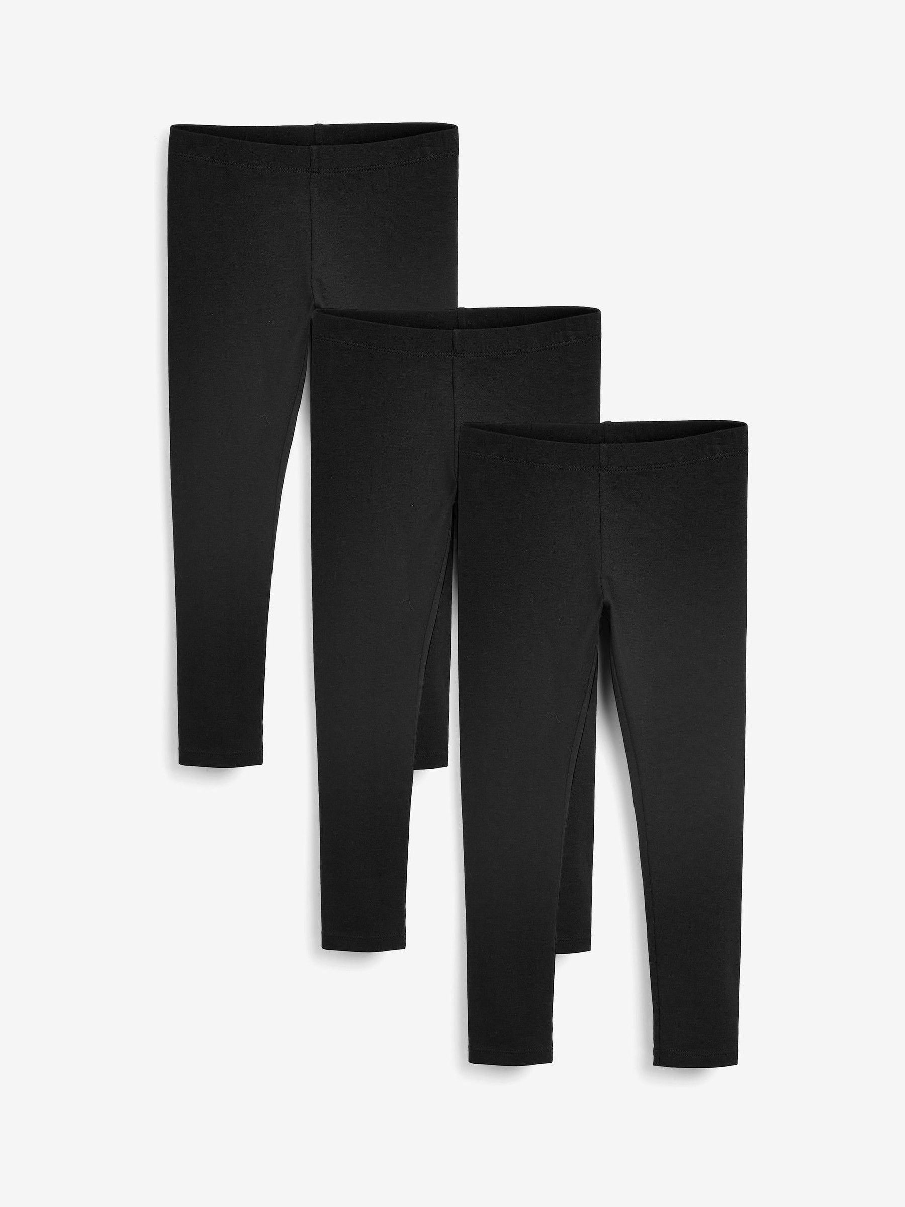 Buy Black Long Length Leggings 3 Pack (3-16yrs) from the Next UK online ...