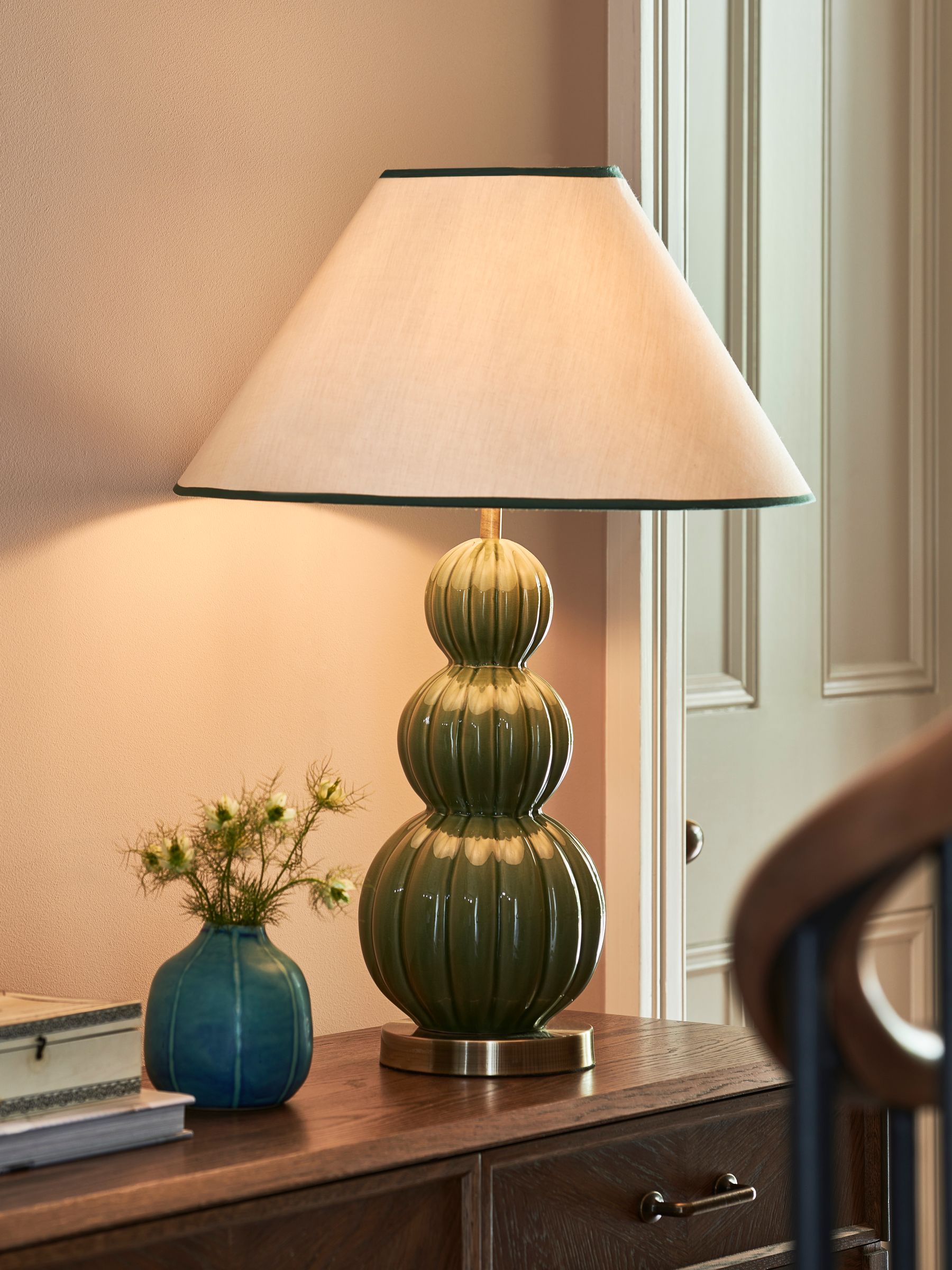 Buy Nina Campbell Green Evelyn Large Table Lamp from the Next UK online ...
