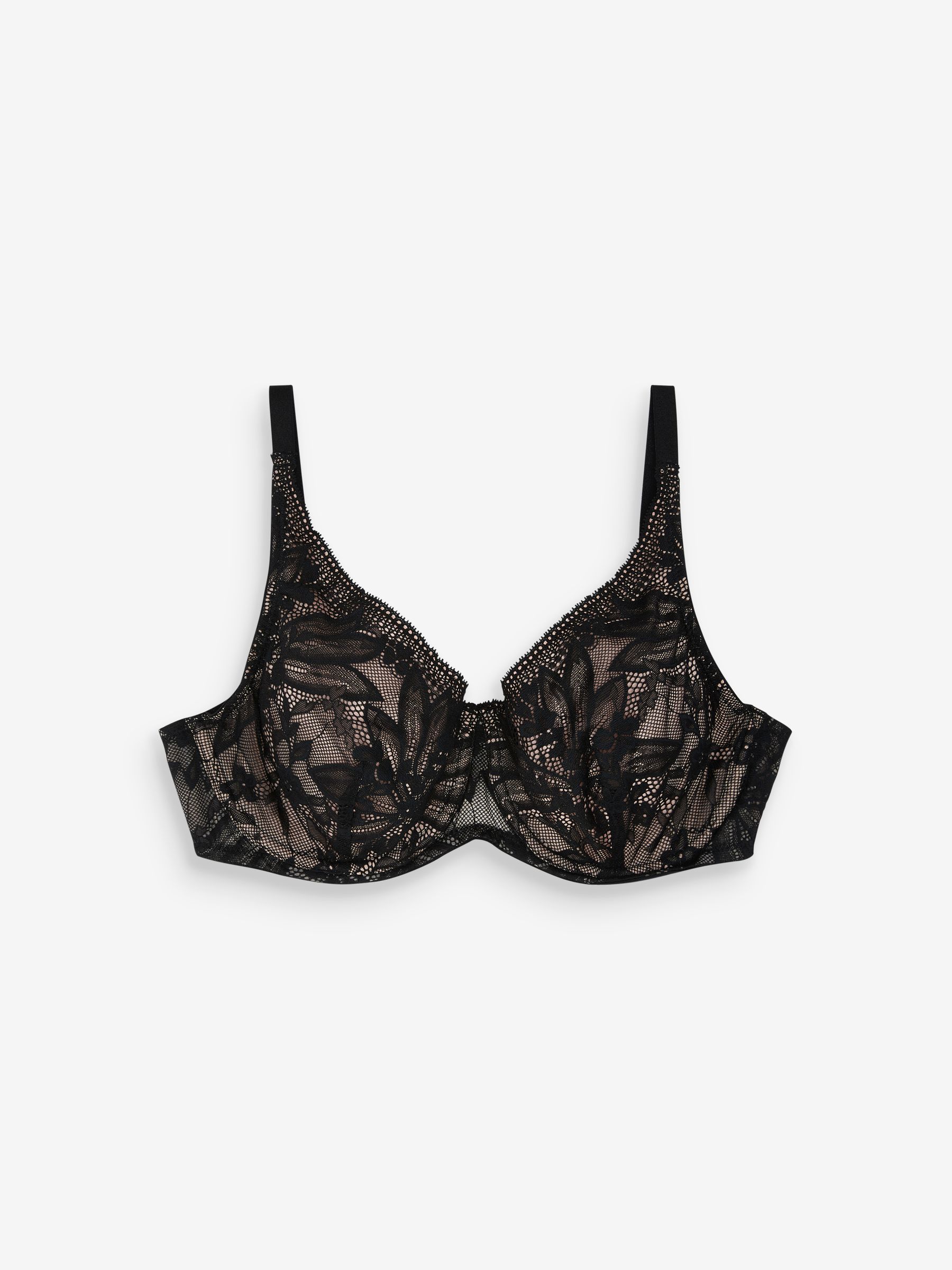 Buy Black/White DD+ Non Pad Full Cup Lace Detail Bras 2 Pack from the ...
