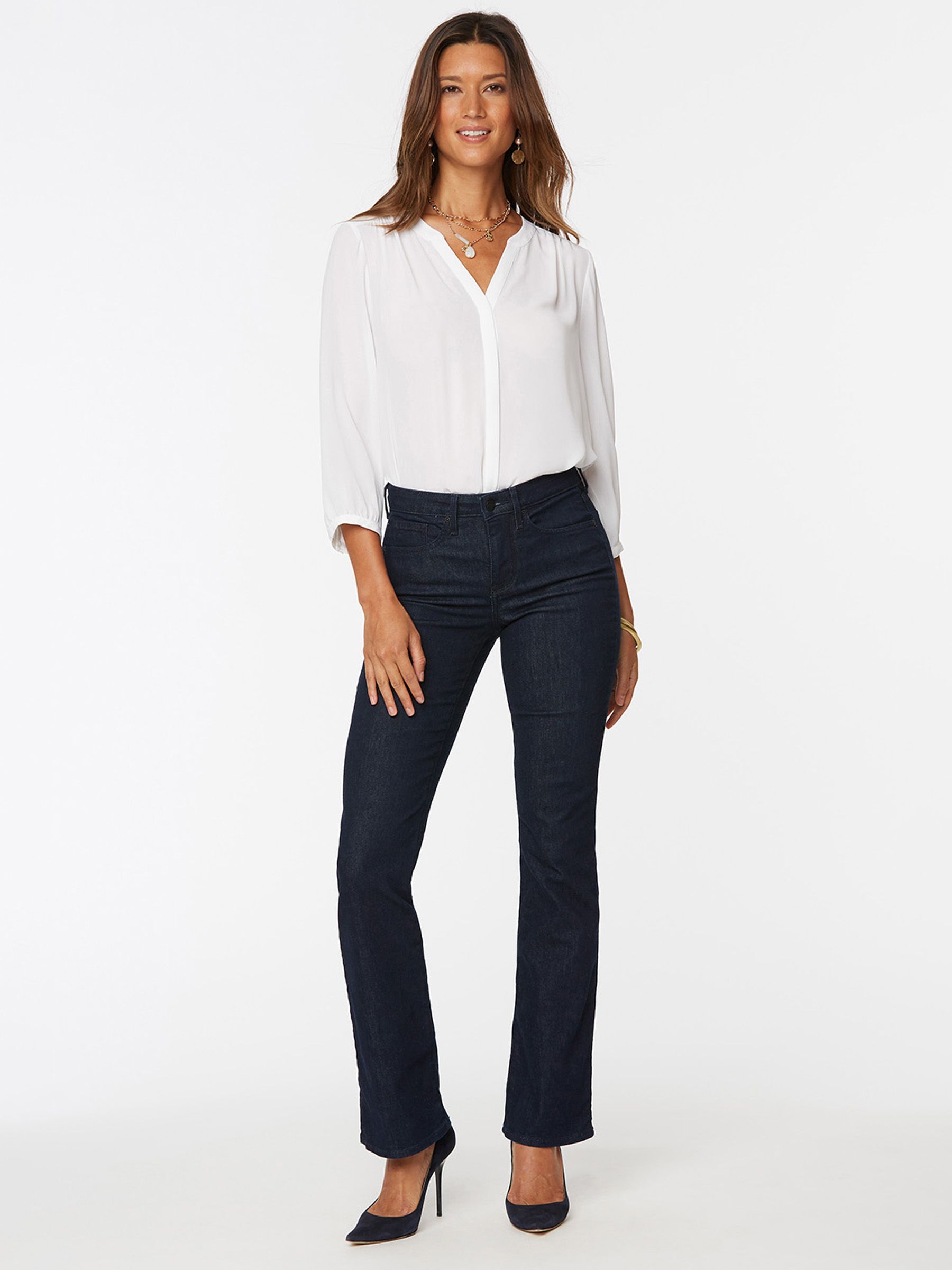 Buy NYDJ Dark Blue Petite Barbara Bootcut Jeans from the Next UK online ...