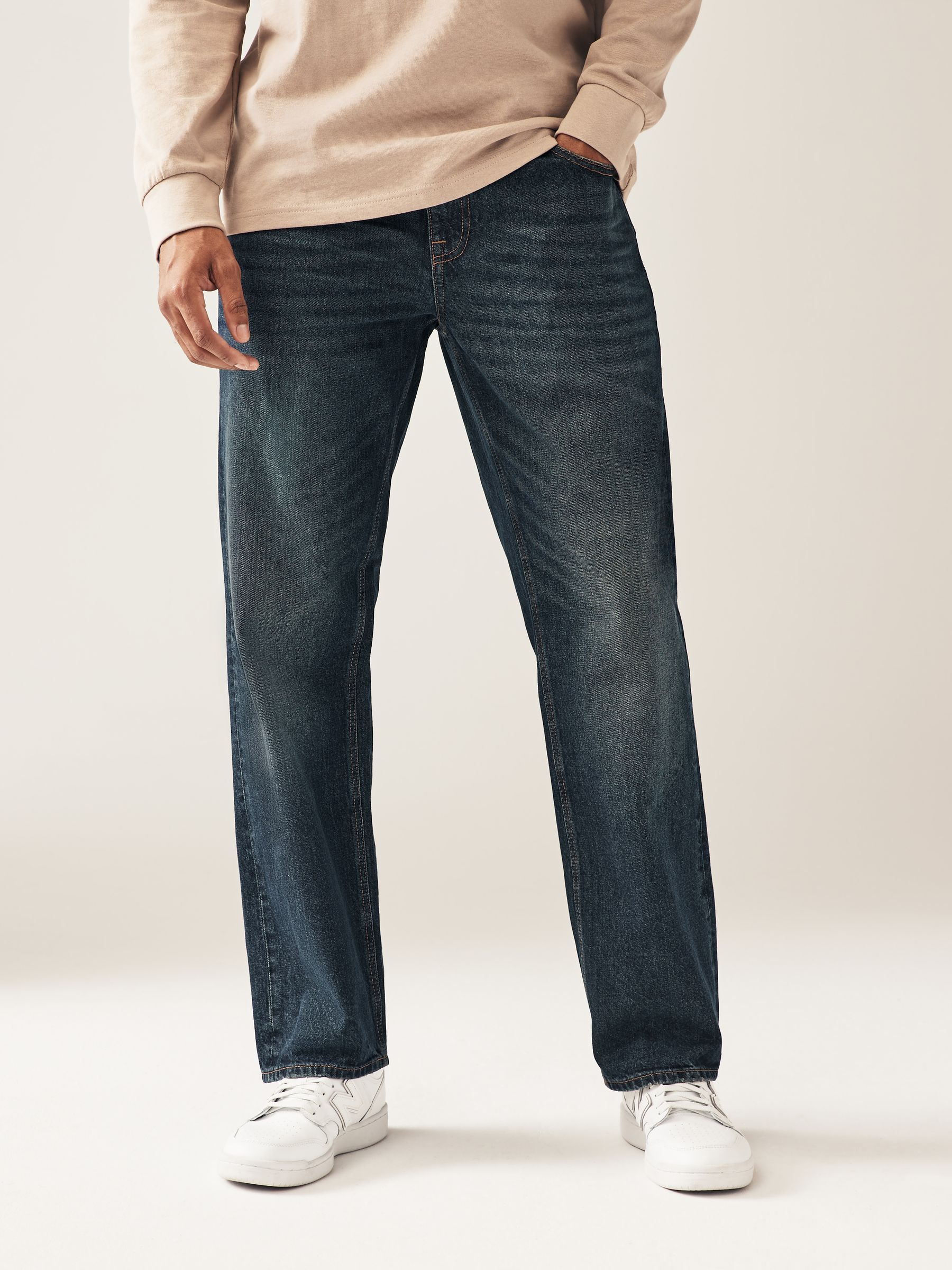 Buy Blue Tint Relaxed Fit 100% Cotton Authentic Jeans from the Next UK ...