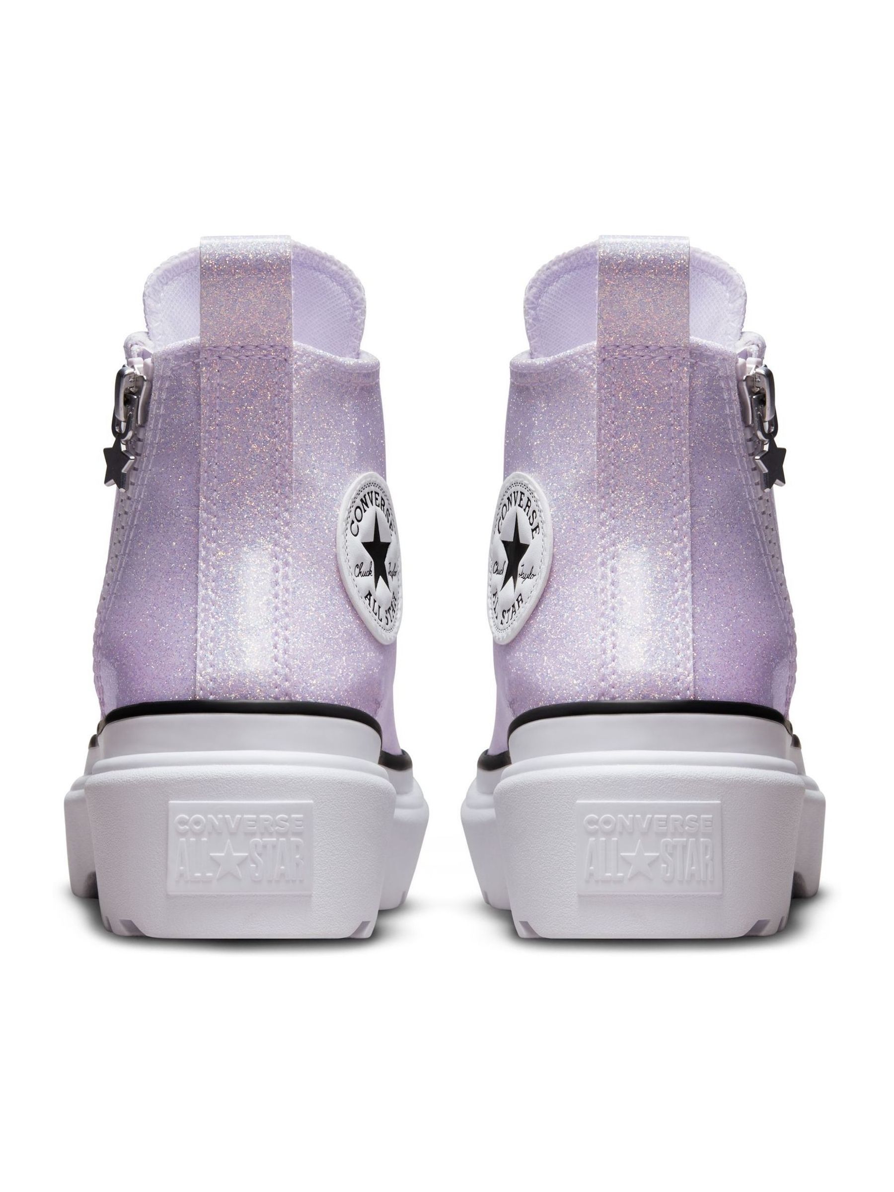 Buy Converse Lilac Purple Lugged Glitter Lift Junior Trainers from the ...