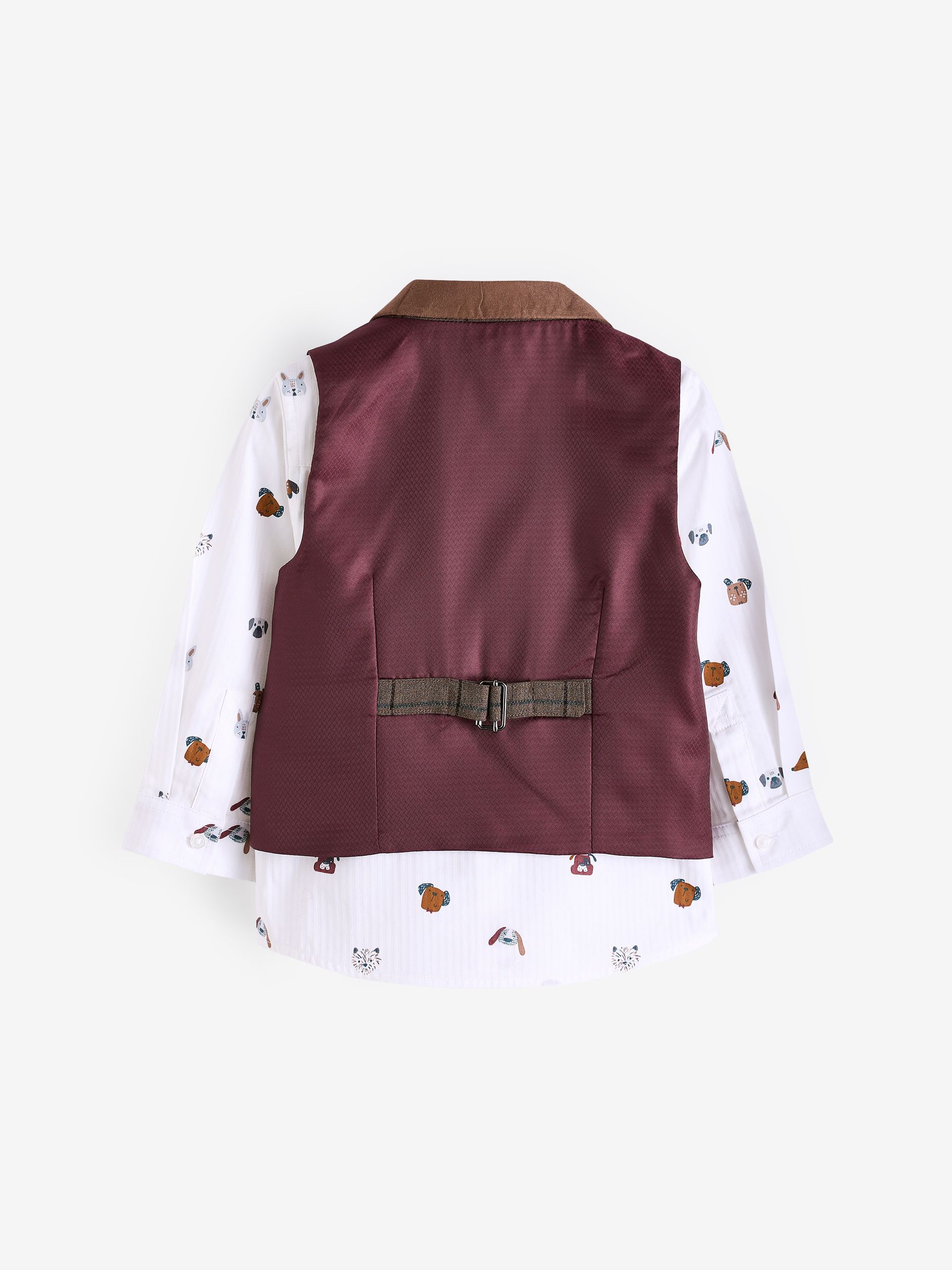 Buy Tan Brown Check Waistcoat, Shirt & Bow Tie Set (3mths Buy Tan Brown Check Waistcoat, Shirt & Bow Tie Set (3mths