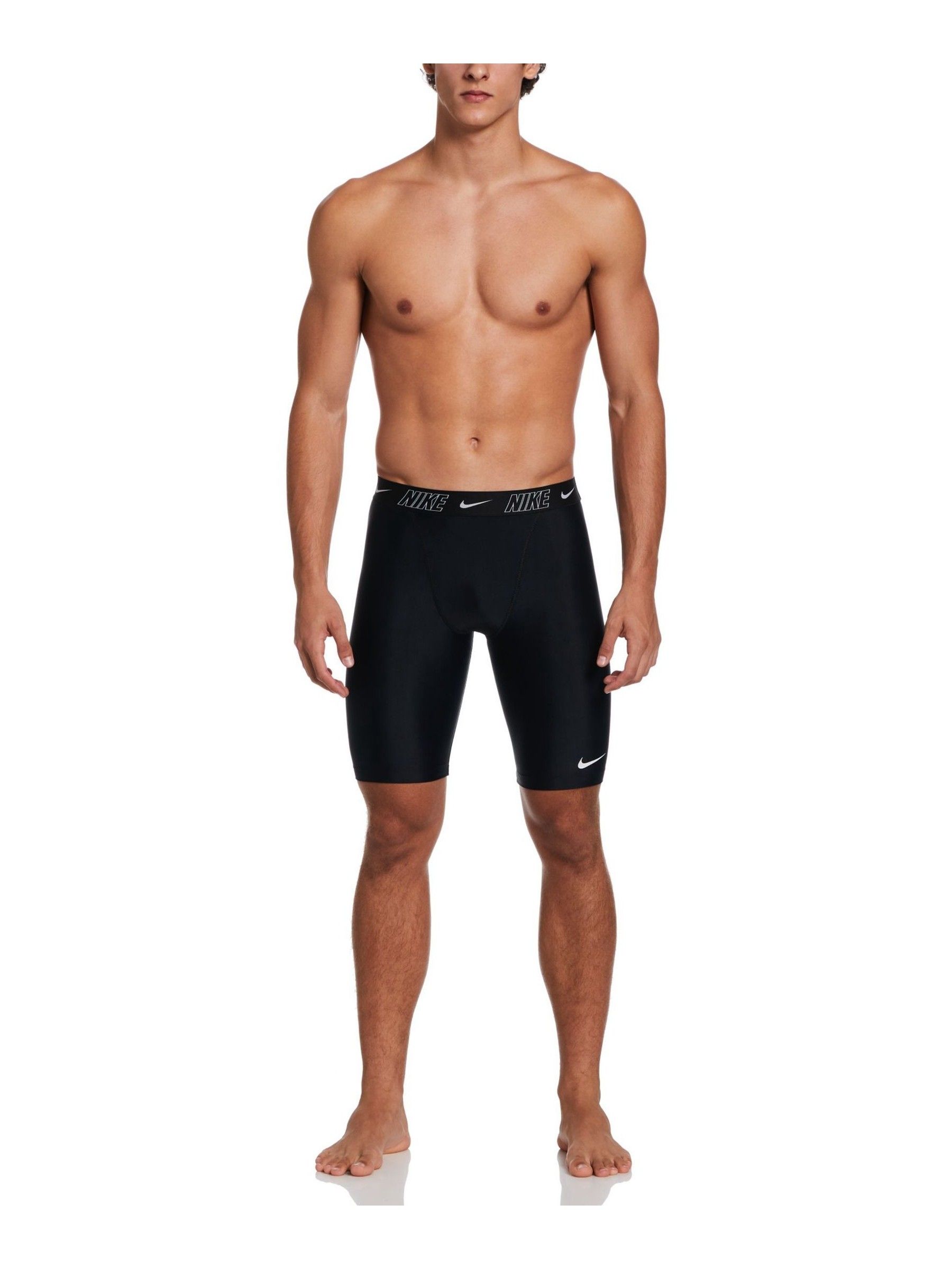 Buy Nike Black Logo Tape Jammer Performance Swim Shorts from the Next ...
