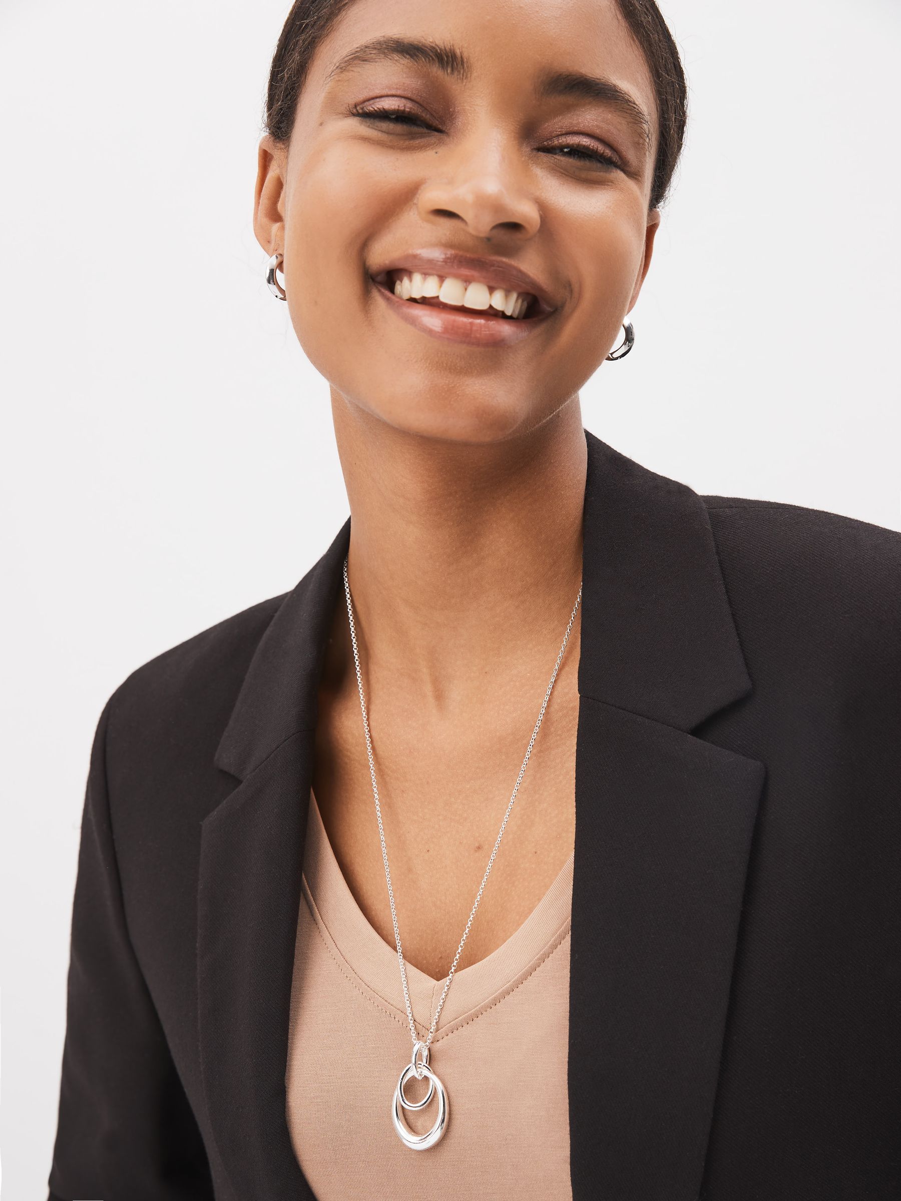 Buy Silver Tone Interlocking Circle Pendant Necklace from the Next UK ...