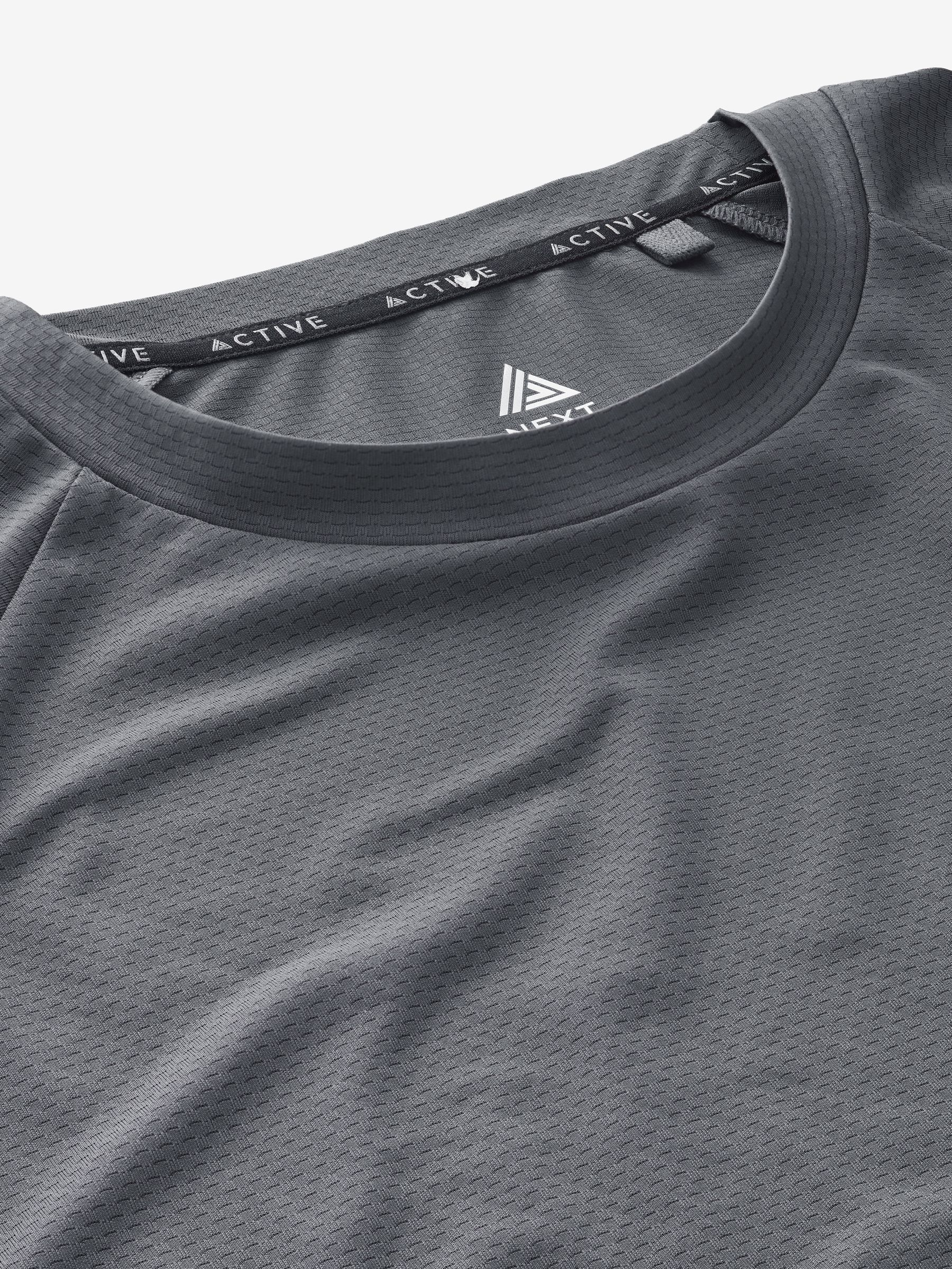 Buy Dark Grey Active Gym Texture Training T-Shirt from the Next UK ...