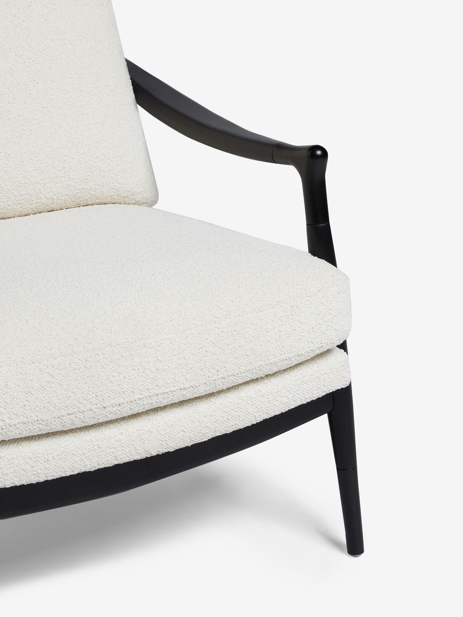 Buy Casual Boucle Oyster Natural Flinton Wooden Black Leg Accent Chair ...