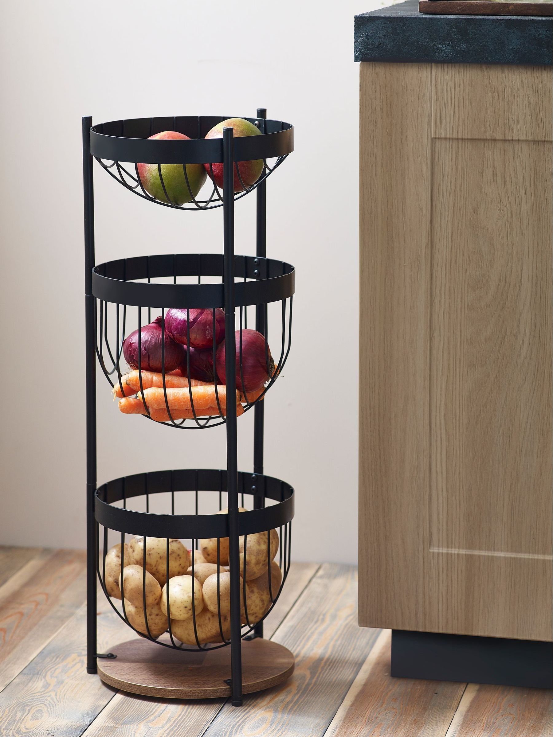 Buy Black Bronx Fruit & Vegetable Storage Baskets Stand from the Next ...