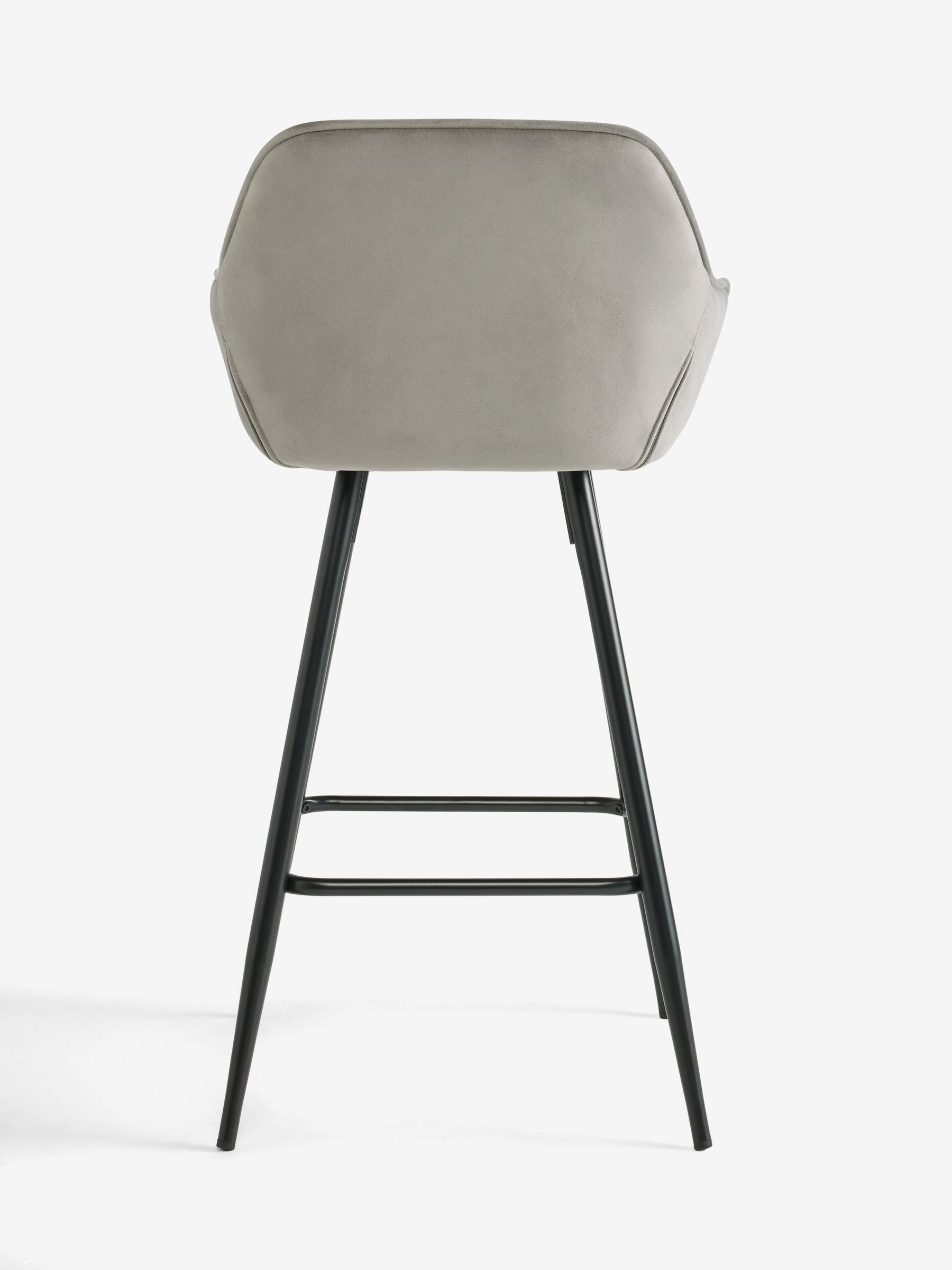 Buy Soft Velvet Mid Grey Hamilton Black Leg Fixed Height Quilted ...