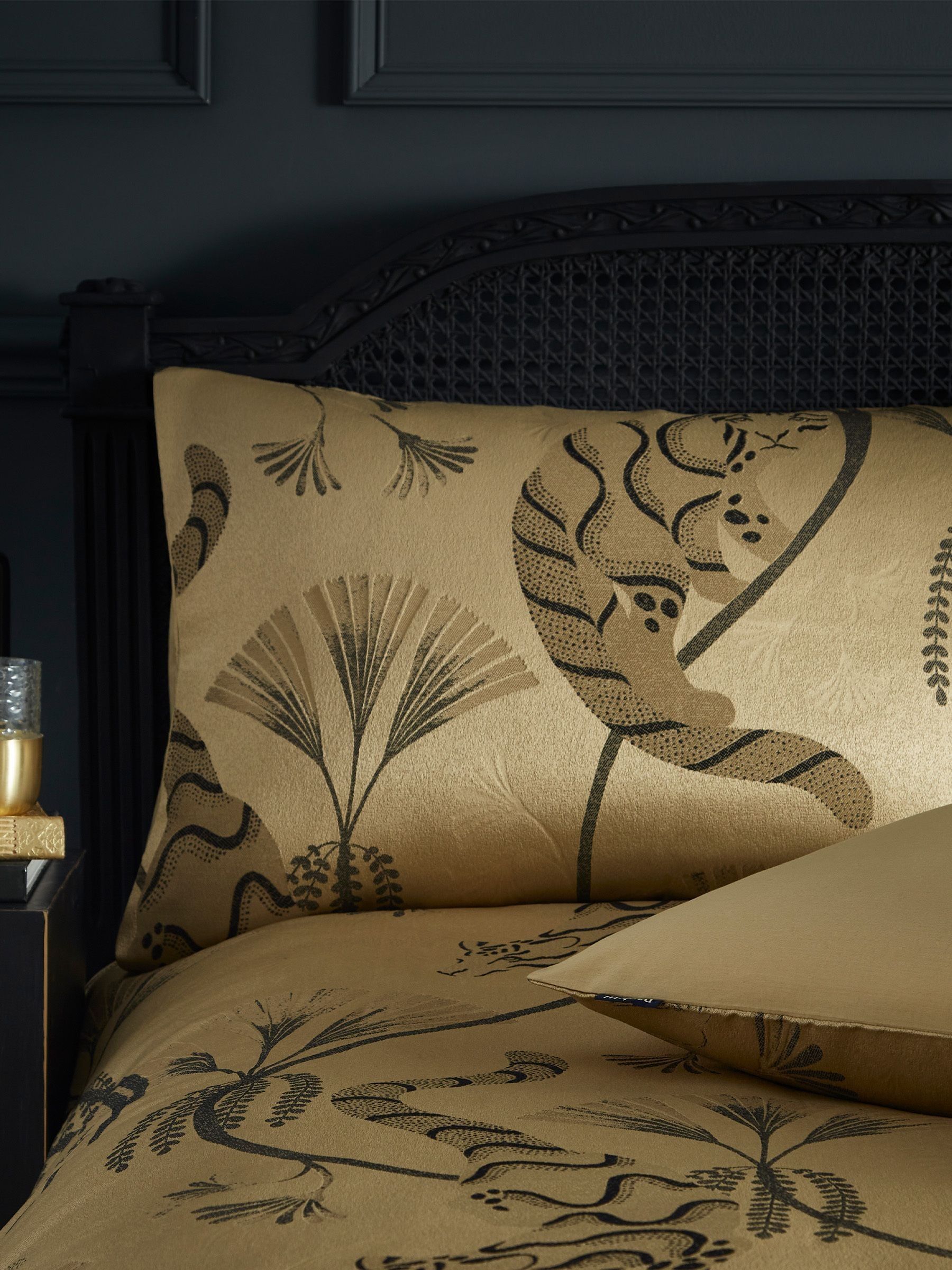 Buy Paoletti Gold Moondusk Jacquard Duvet Cover and Pillowcase Set from ...