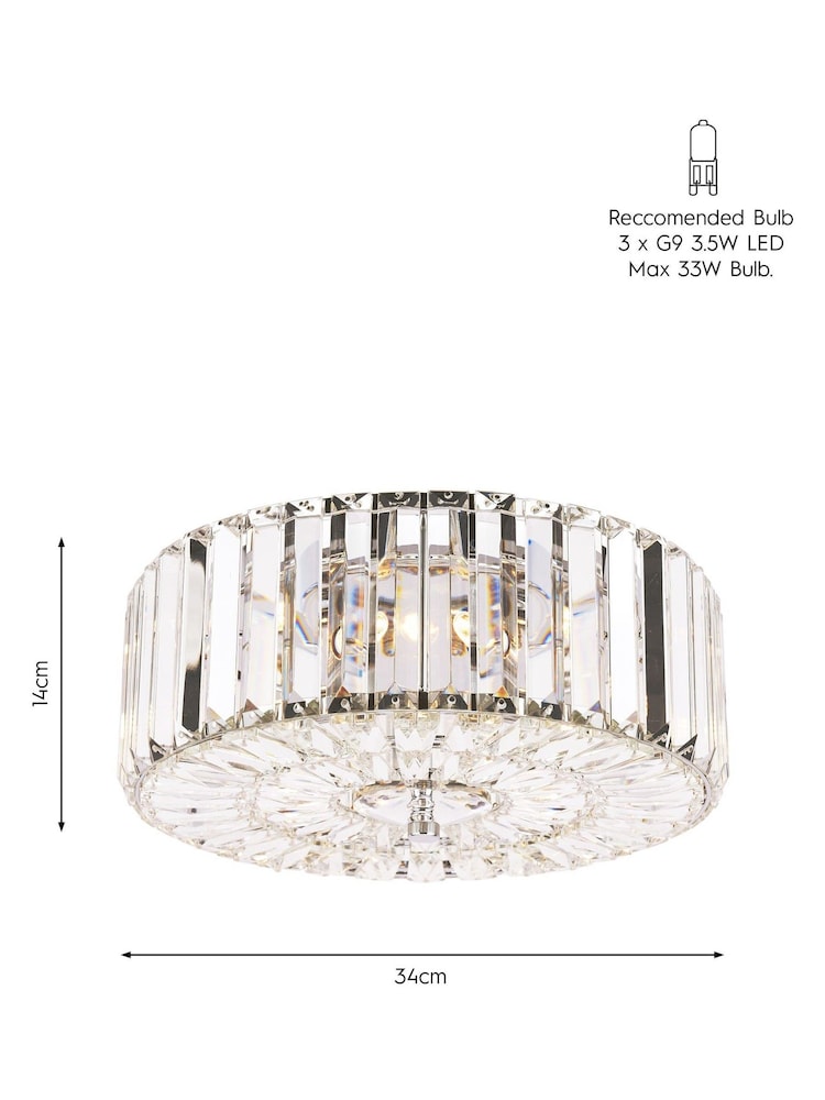 Laura Ashley Clear Fernhurst 3 Light Flush Ceiling 3 Light Flush Light ...