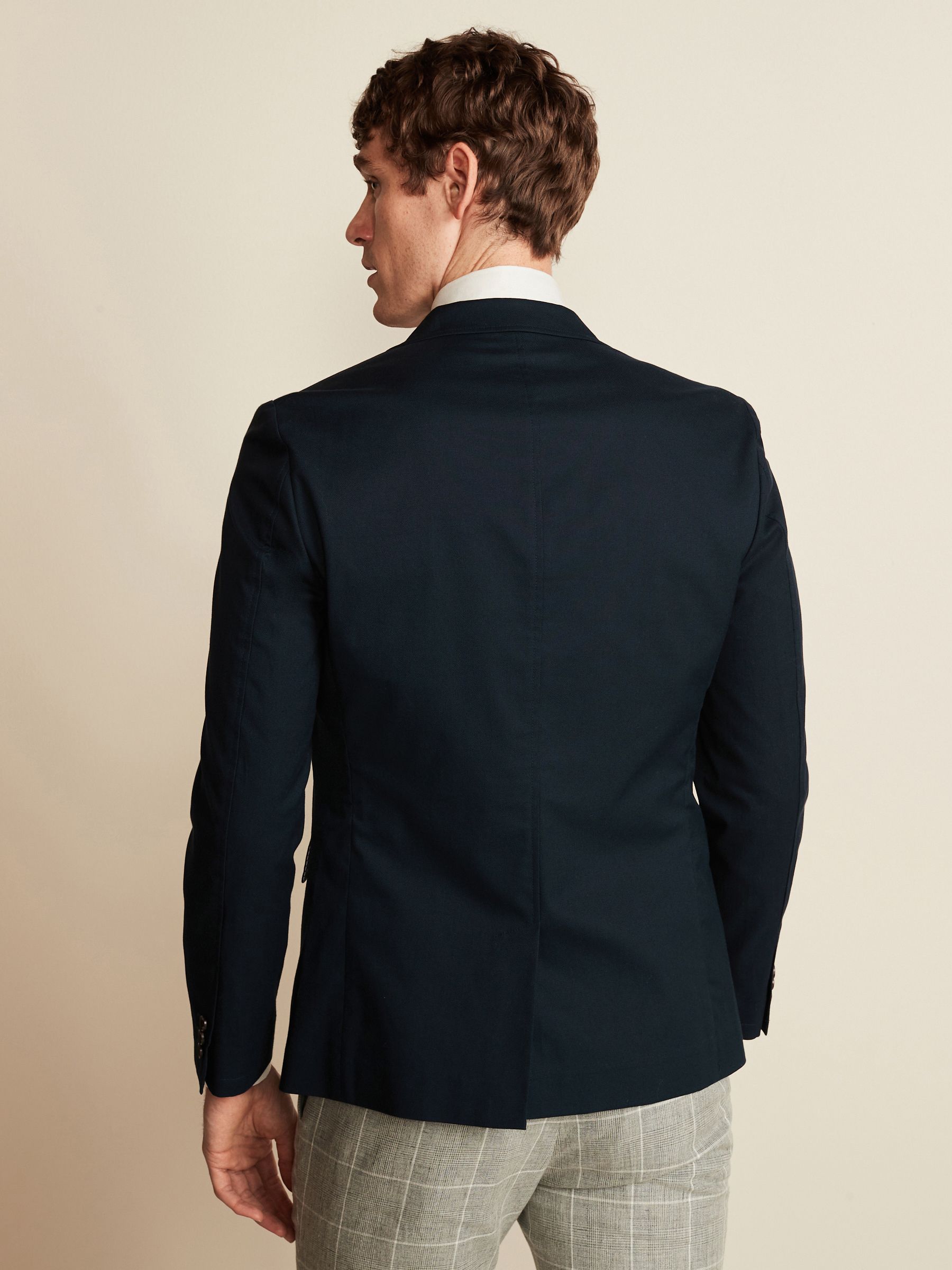 Buy Navy Blue Cotton Stretch Blazer from the Next UK online shop
