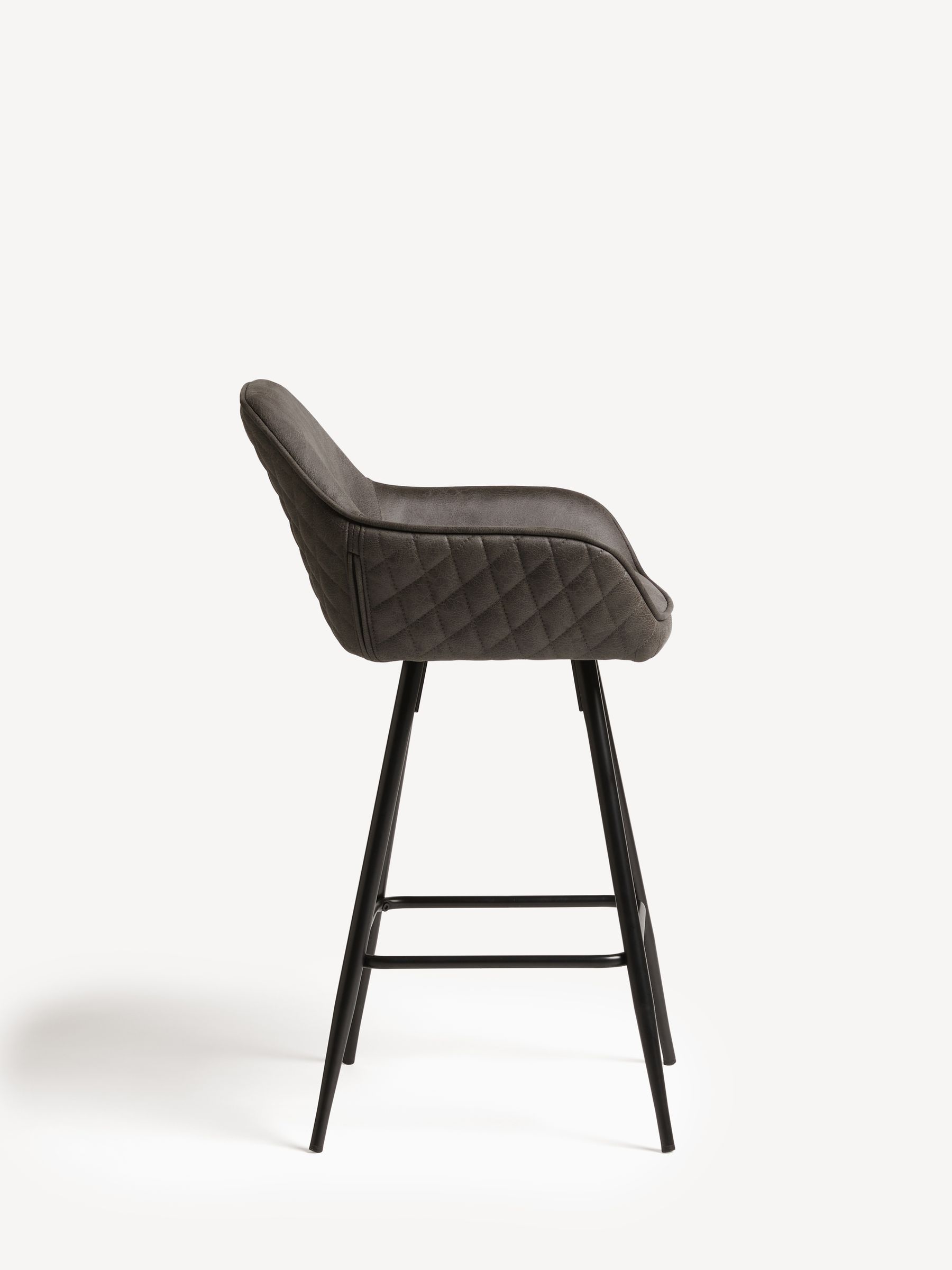 Buy Monza Faux Leather Dark Grey Hamilton Kitchen Bar Stool from the ...