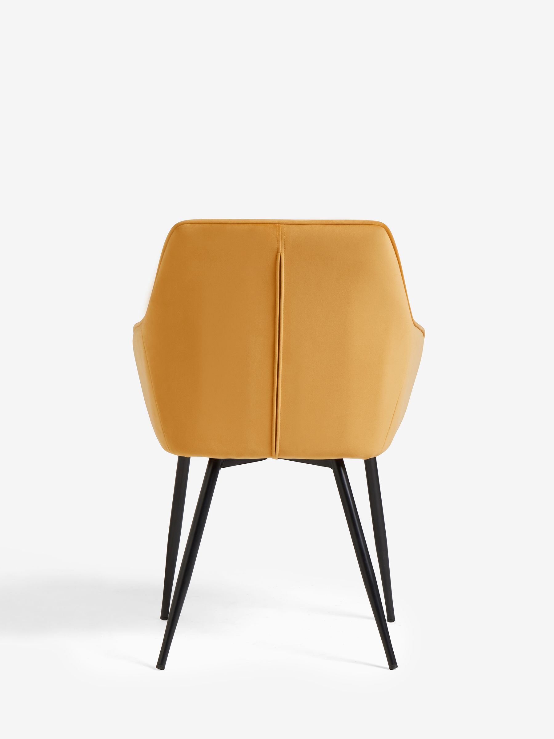 Buy Set of 2 Soft Velvet Ochre Yellow Hamilton Black Leg Quilted Dining ...