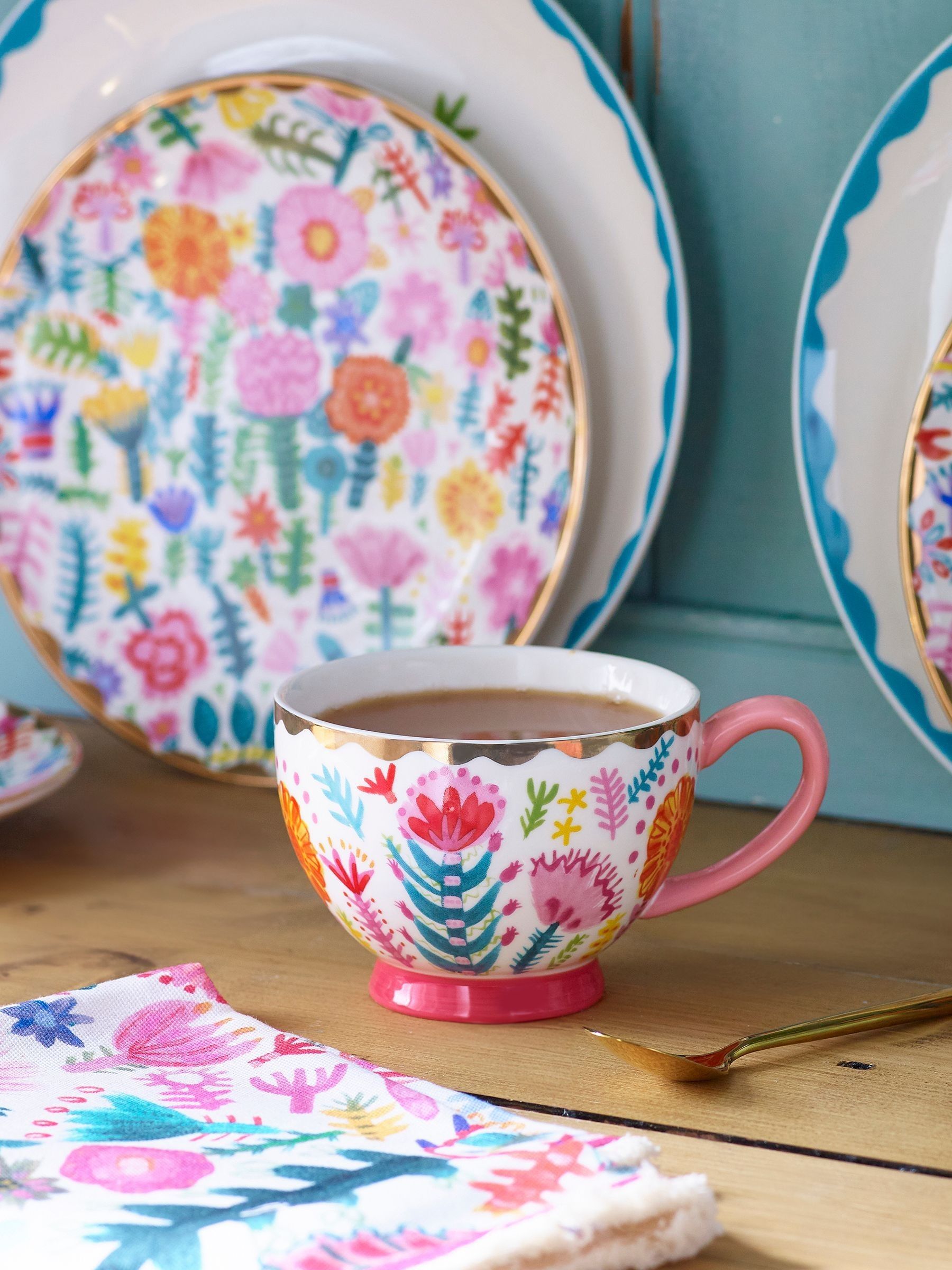 Buy Lucy Tiffney Floral Footed Mug from the Next UK online shop