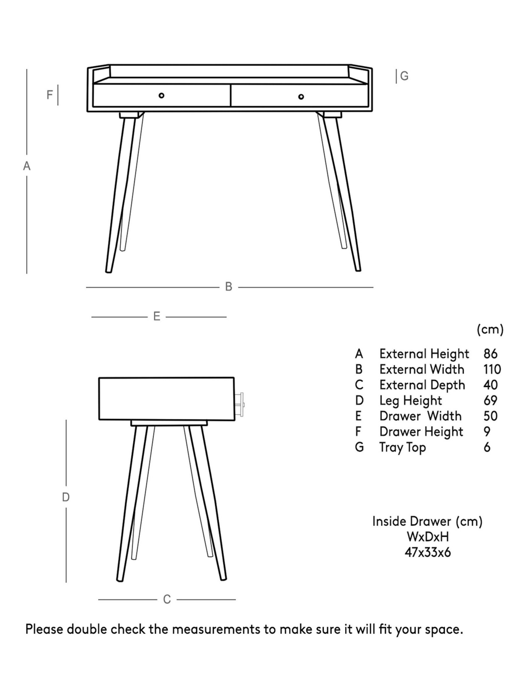 Buy Swoon Light Brown Fresco Desk from the Next UK online shop