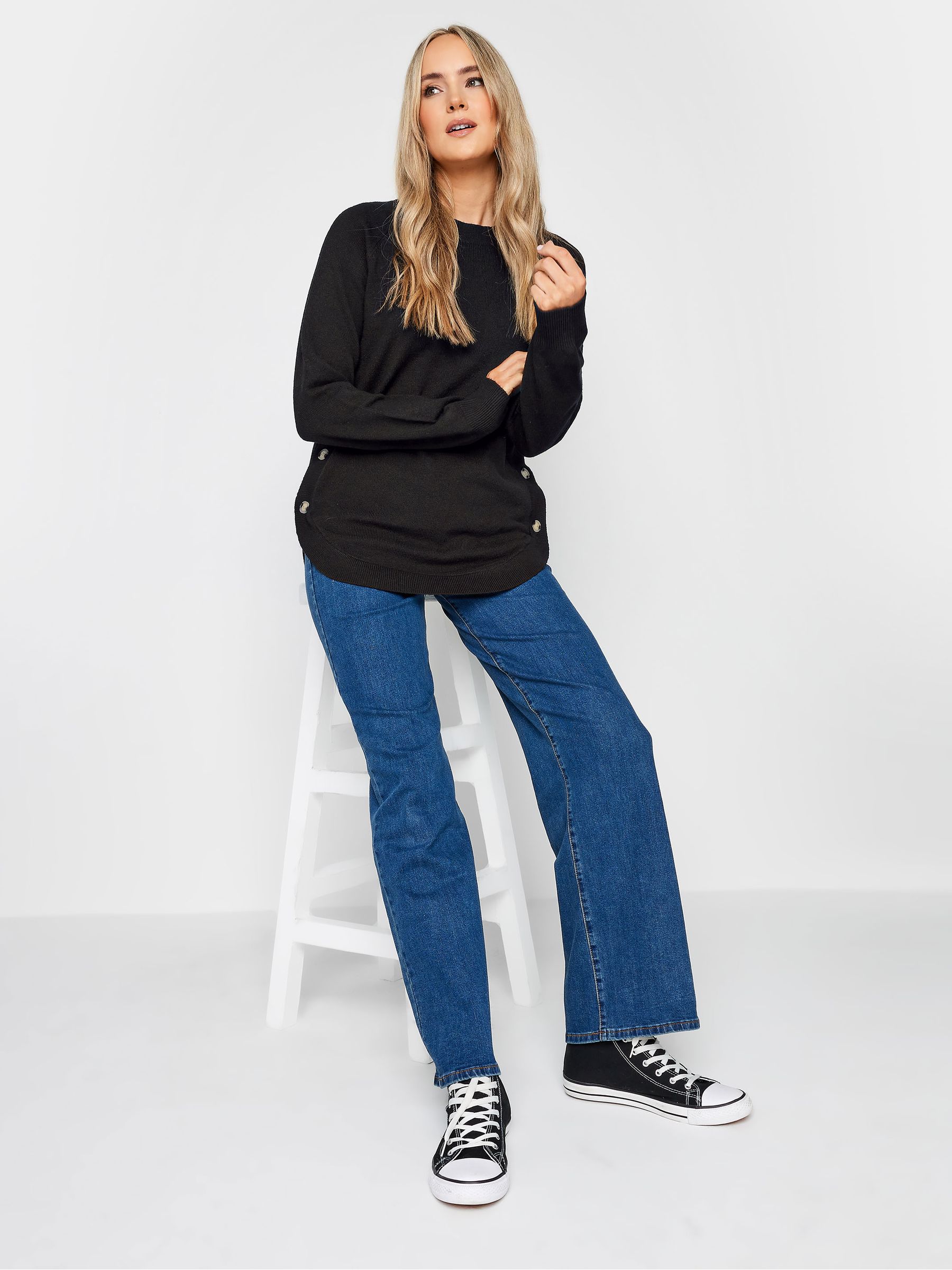 Buy Long Tall Sally Black Button Side Jumper from the Next UK online shop