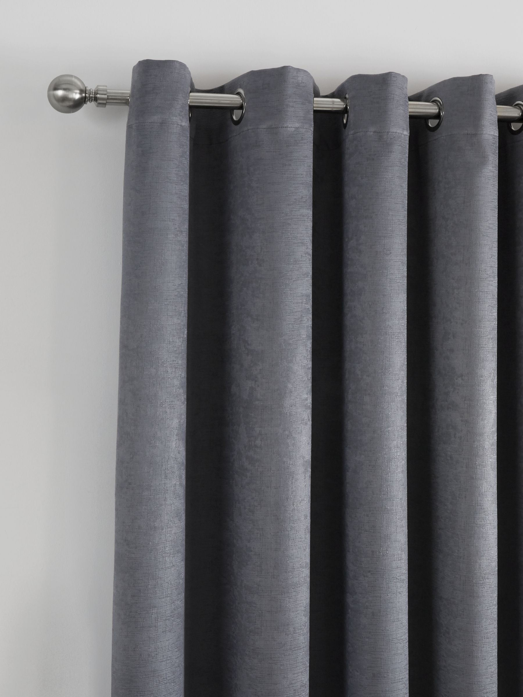 Buy Fusion Grey Strata Room Darkening Woven Pair of Eyelet Curtains ...