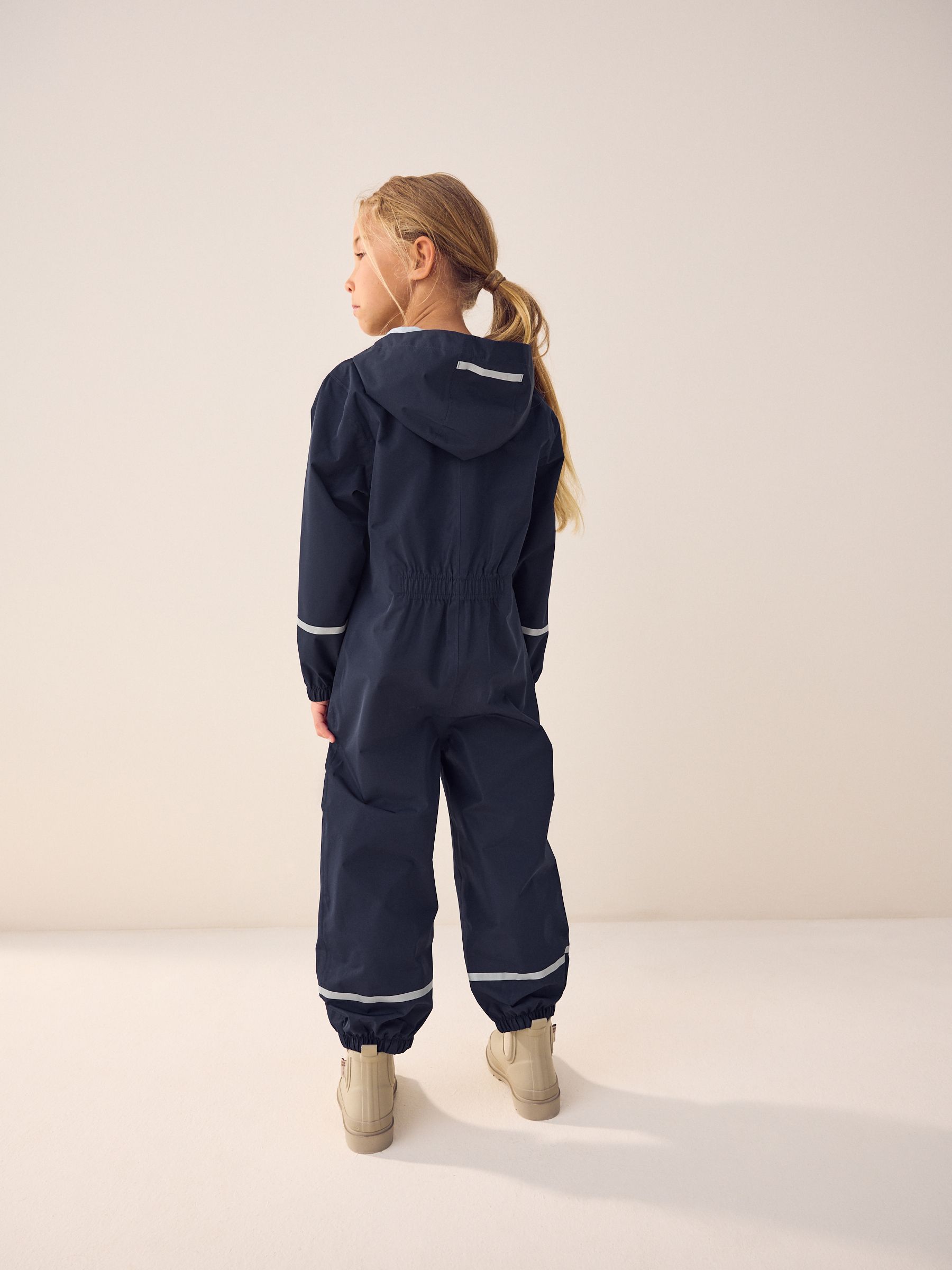 Buy Navy Blue Zip Hooded Waterproof Puddlesuit (12mths-10yrs) from the ...