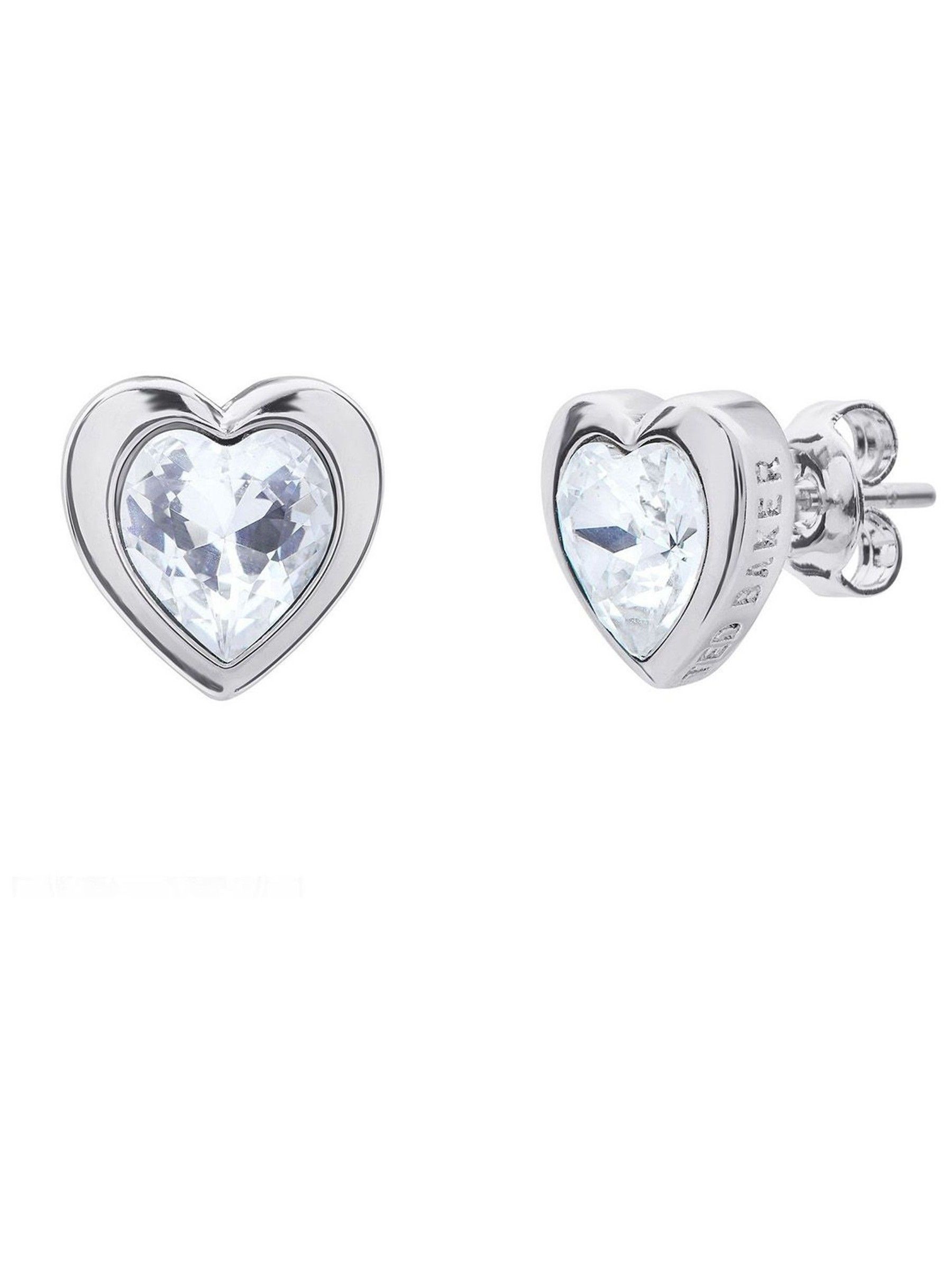 Buy Ted Baker Silver Tone, Clear Crystal HAN: Heart Earrings from the ...