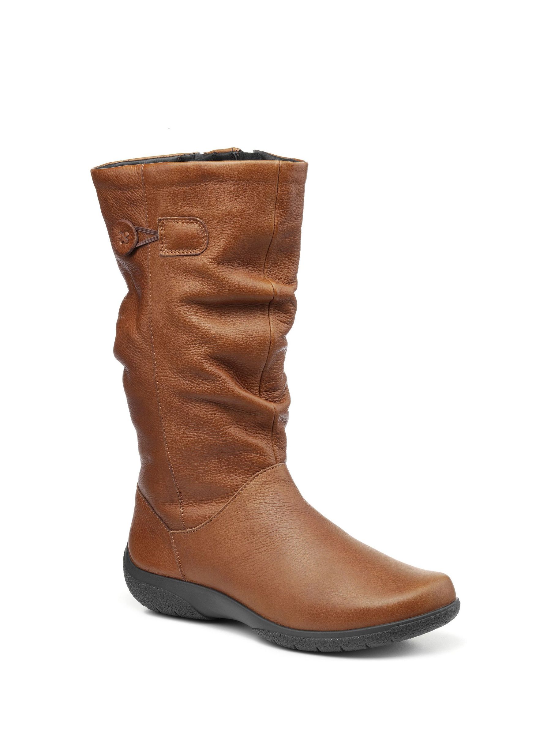 Buy Hotter Tan Brown Wide Fit Derrymore II Zip-Fastening Boots from the ...