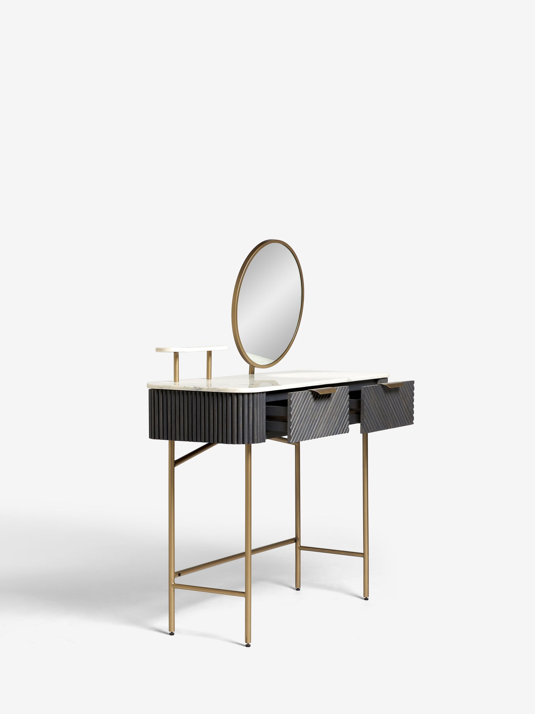 Buy Dark Grey Valencia Solid Mango Wood Small Console Dressing Table ...